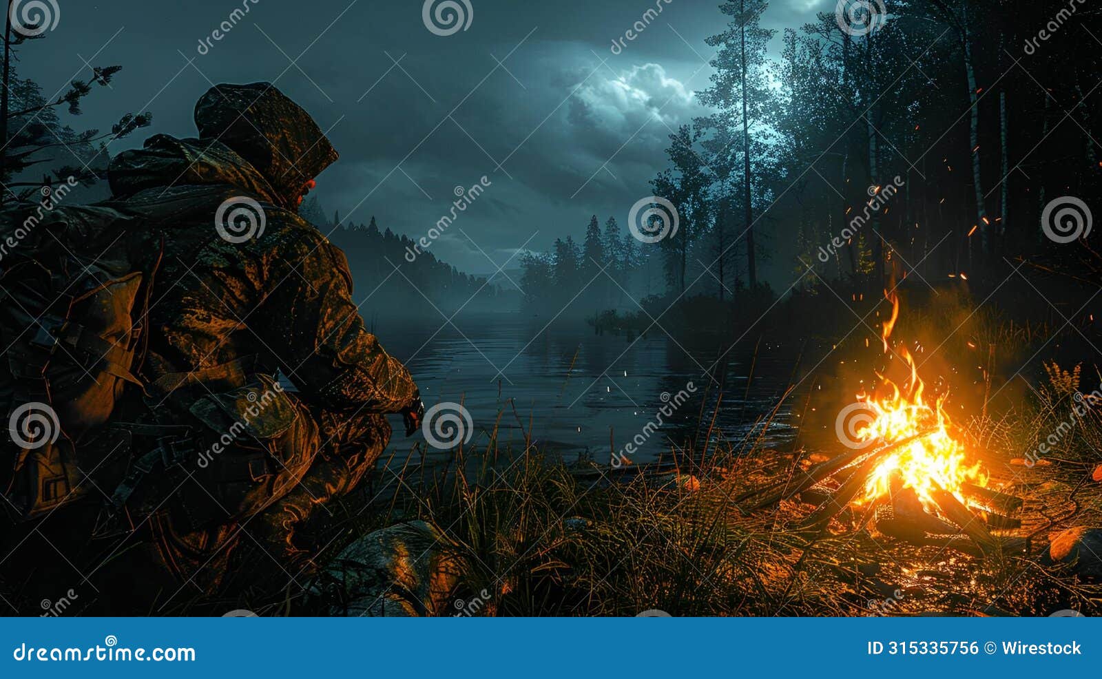 Soldier With Fire A Futuristic Soldier Who Has Betrayed His Comrades ...