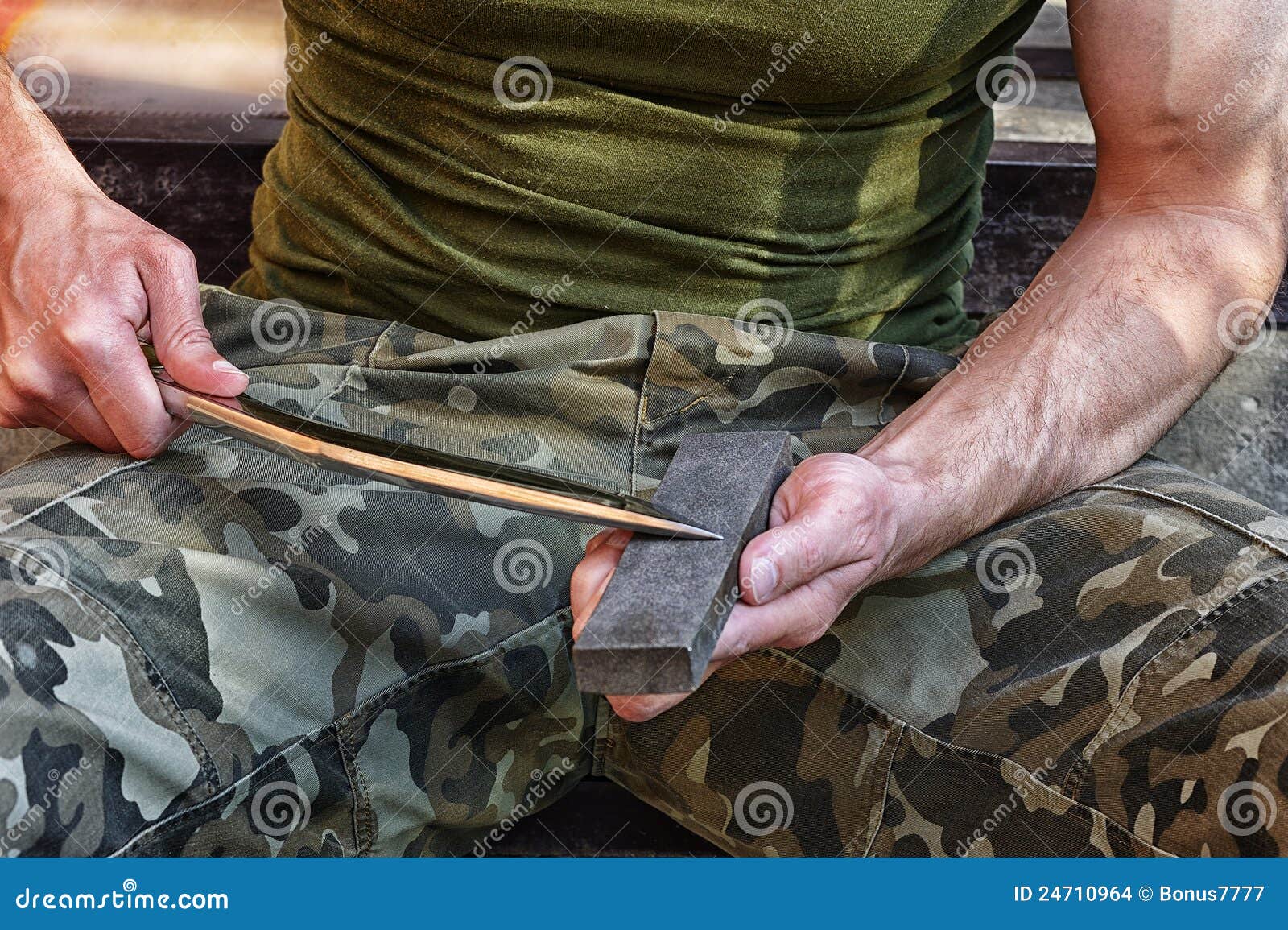 Soldier with knife stock photo. Image of uniform, acute - 24710964