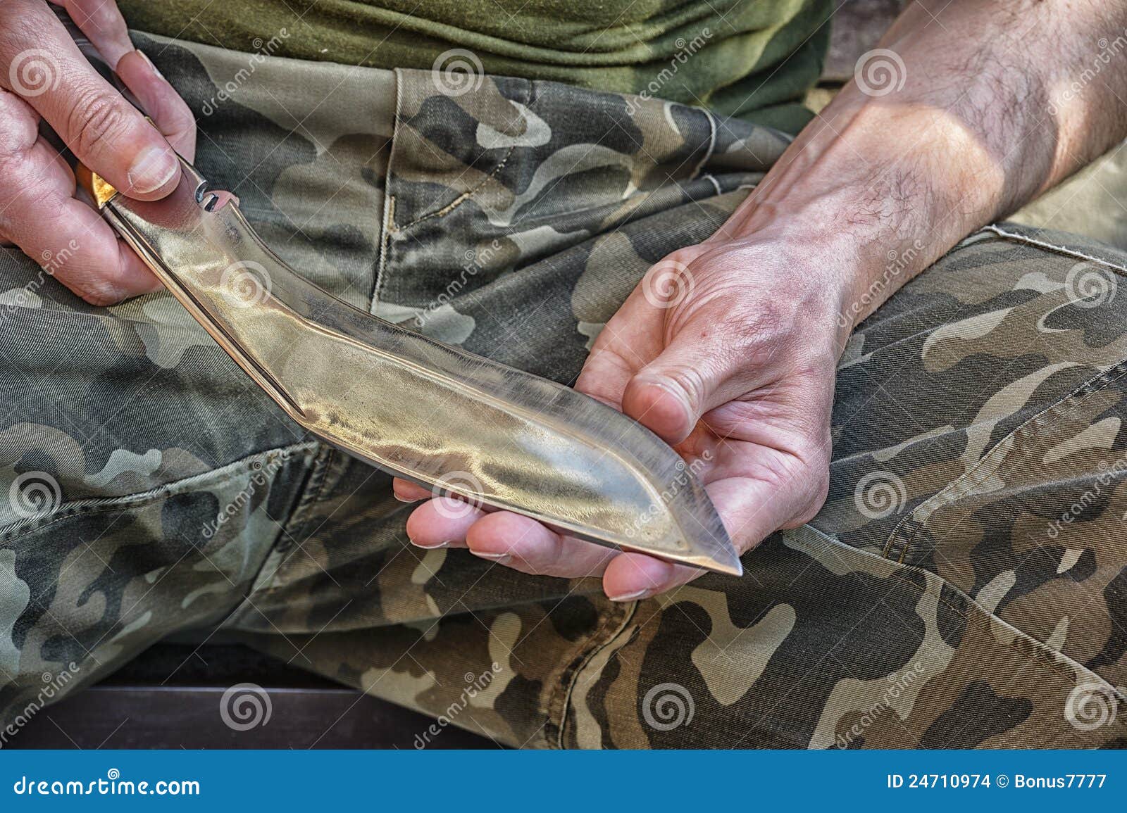 Soldier with knife stock photo. Image of acute, artisan - 24710974