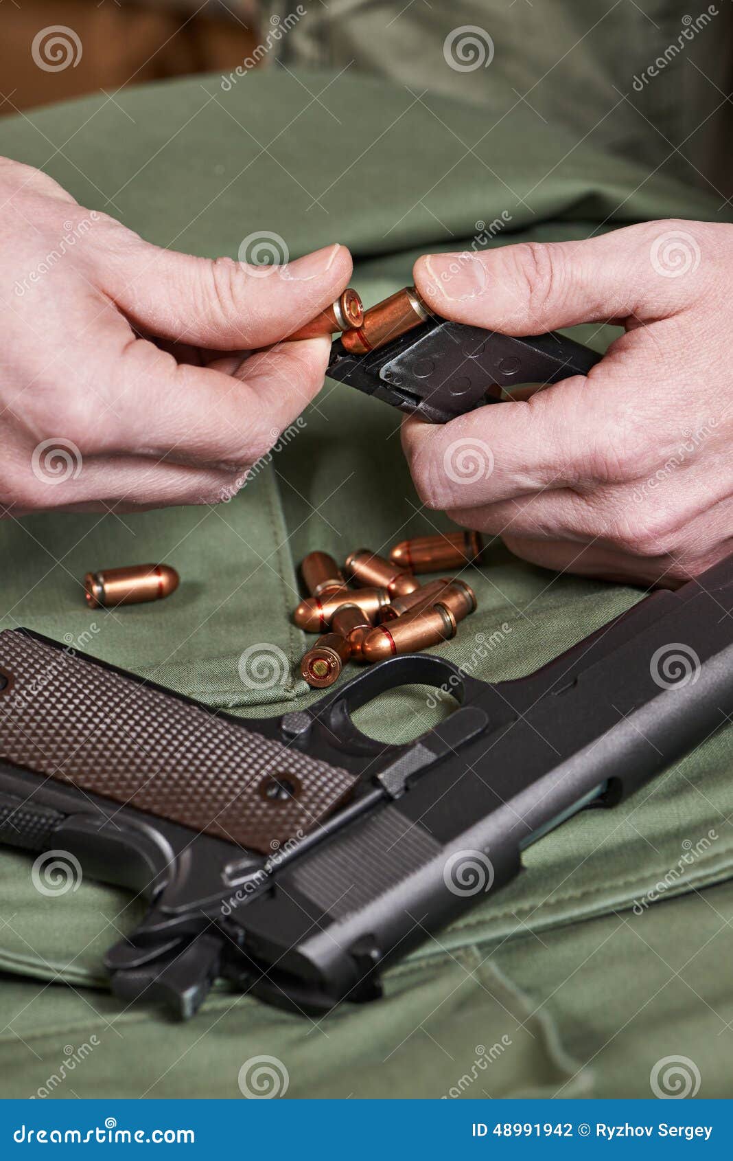 Soldier Load Ammo In Clip Colt Royalty-Free Stock Photo | CartoonDealer ...