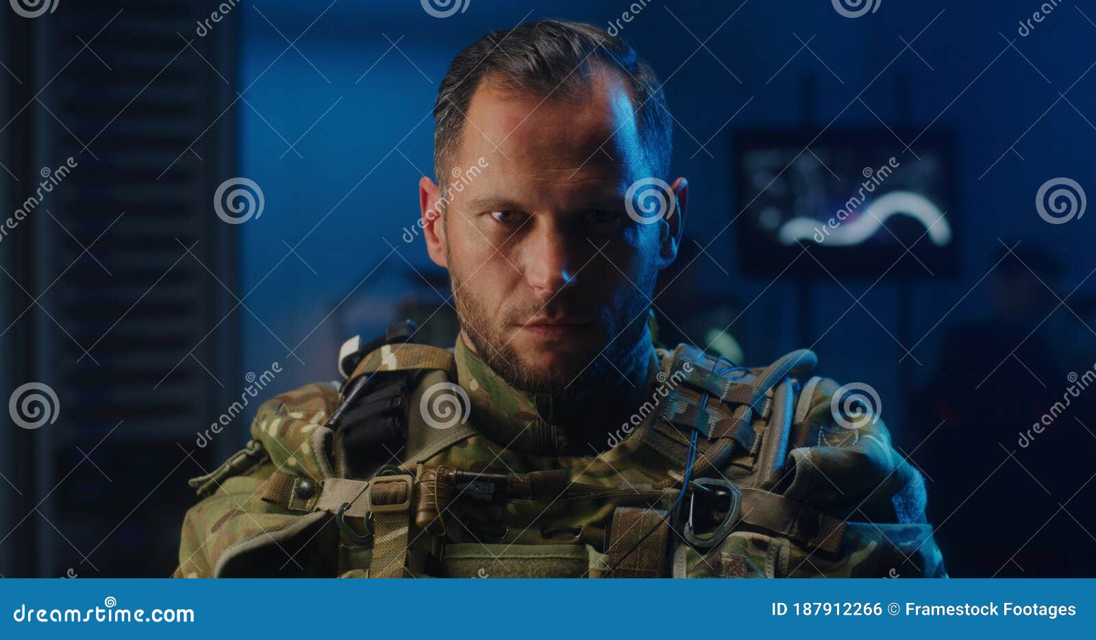 Soldier looking at camera stock photo. Image of mercenary - 187912266