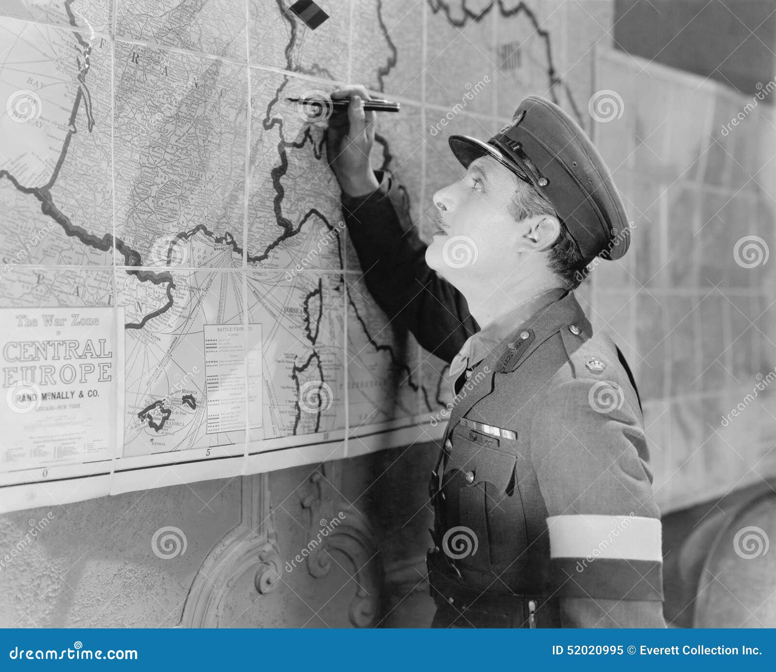 Soldier Looking at a Map Marking it with a Pen Stock Image - Image of ...