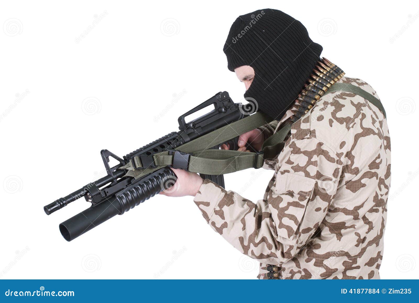 Soldier With M4 Carbine Aiming Royalty-Free Stock Photography ...