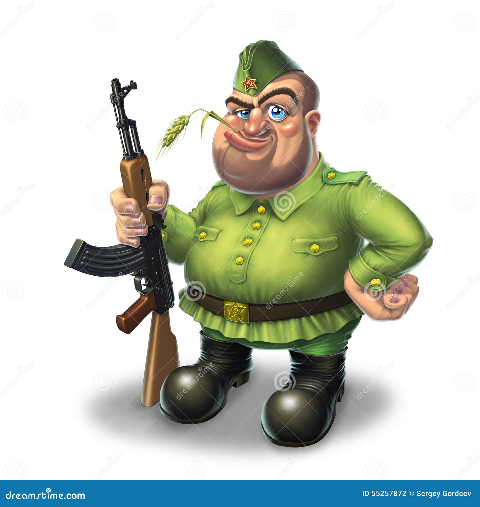 Soldier with machine gun stock illustration. Illustration of cartoon ...