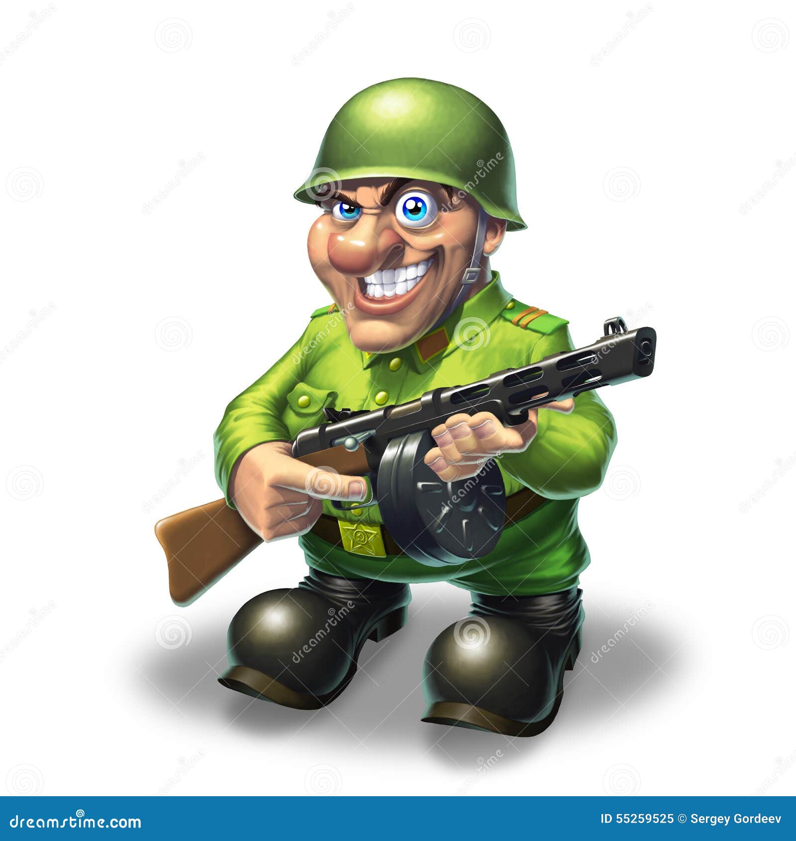 Soldier with machine gun stock illustration. Illustration of burlesque ...