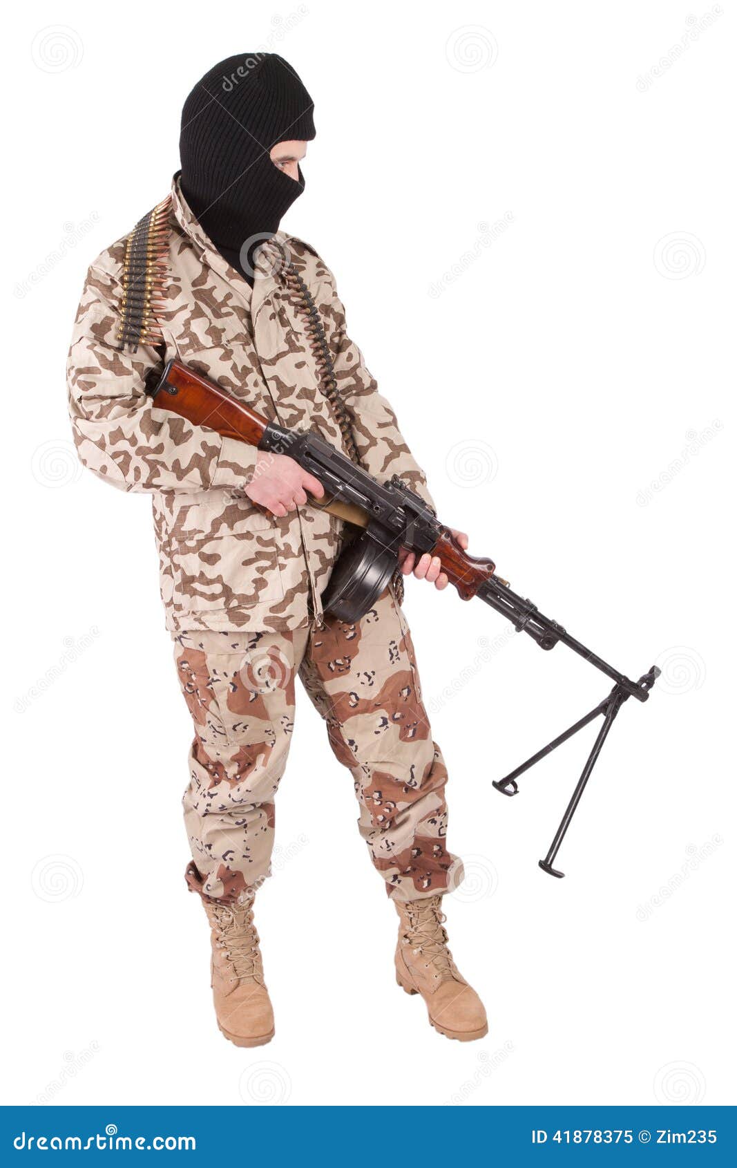 Soldier with machine gun stock image. Image of tactical - 41878375
