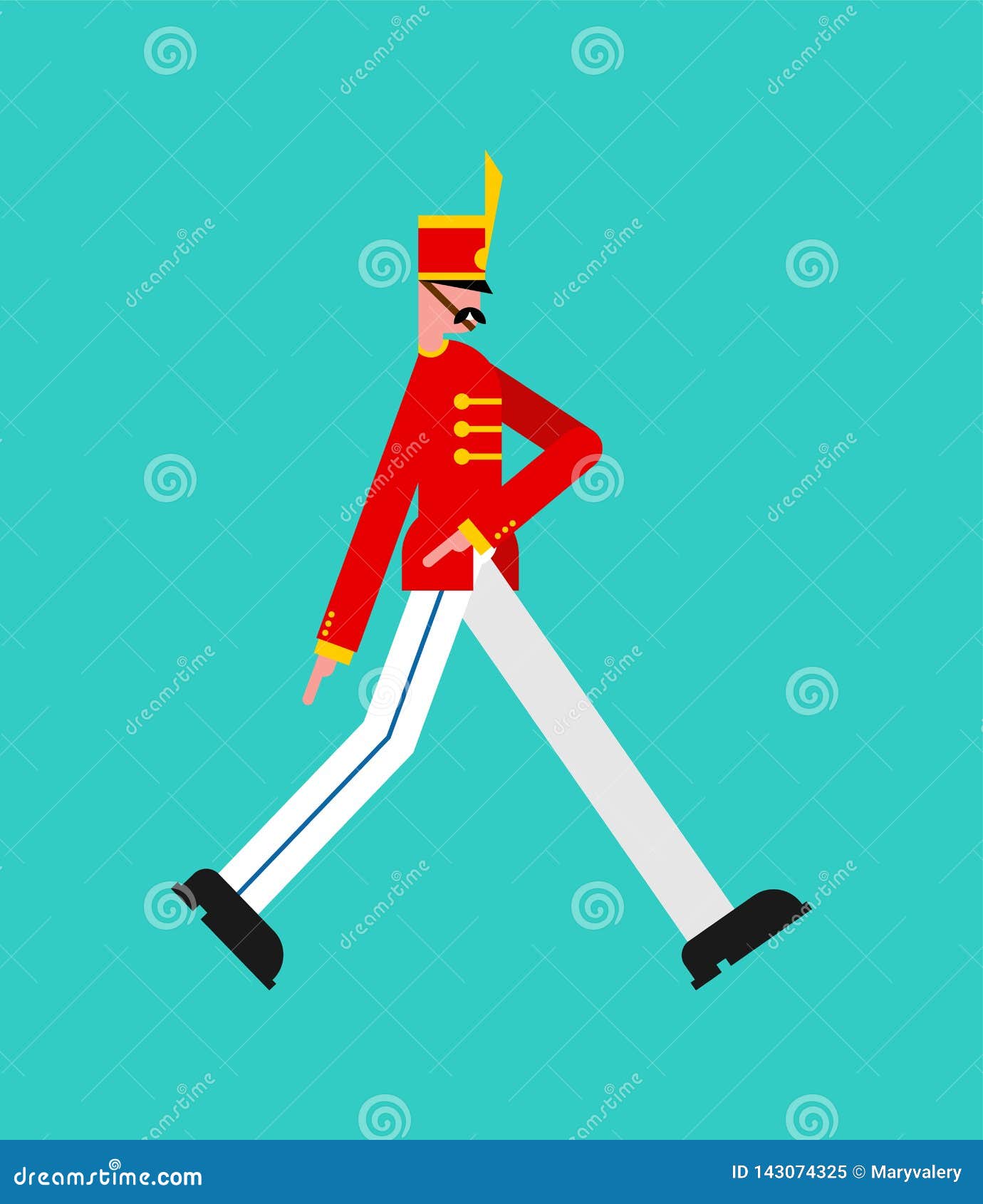Soldier Marching. Guardsman . Guard Enlisted Man Cartoon Vector ...
