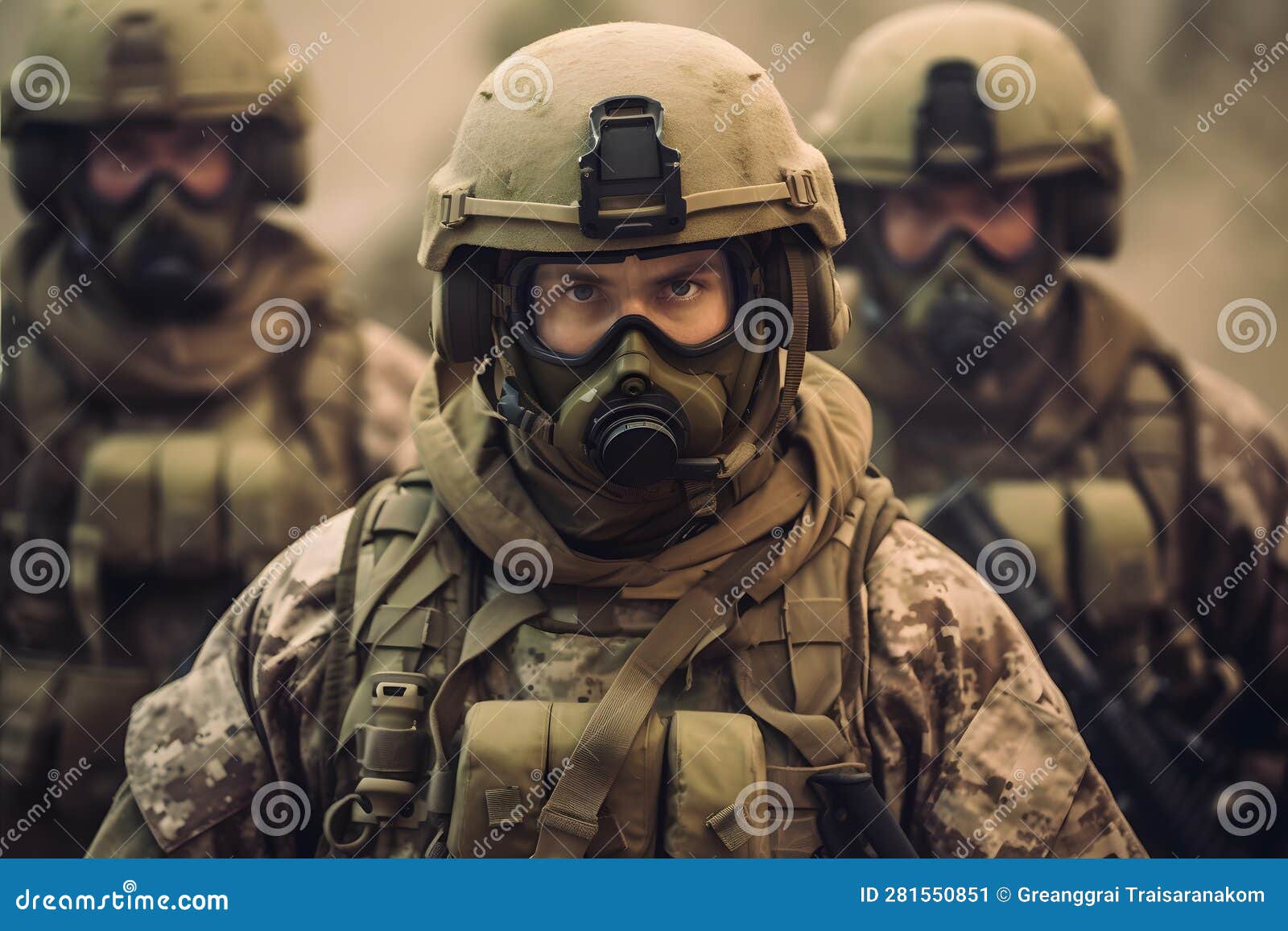 Soldier with Mask. Special Forces. Military Uniform Stock Illustration ...