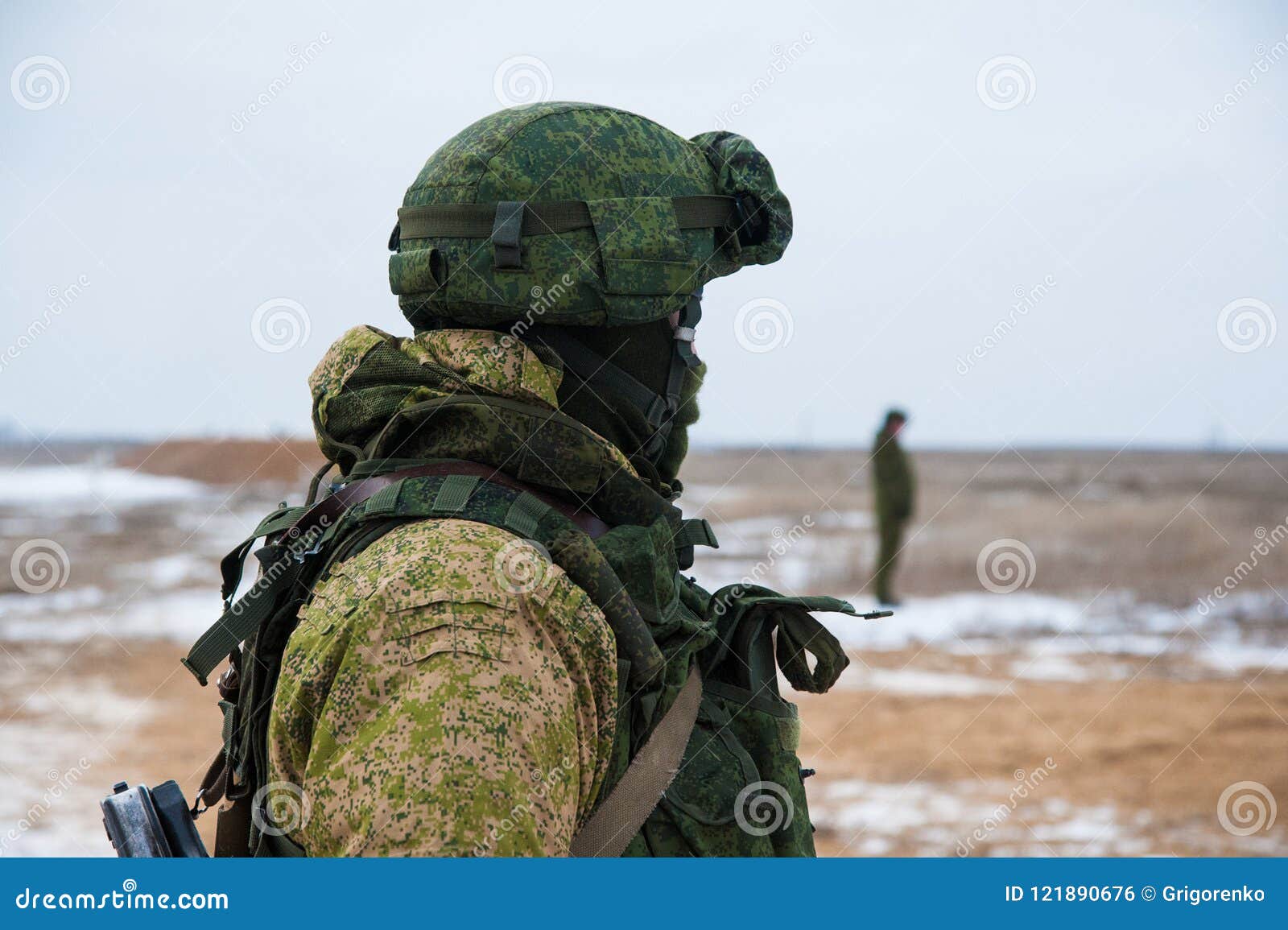Soldier in Military Polygon Stock Photo - Image of training, forces ...