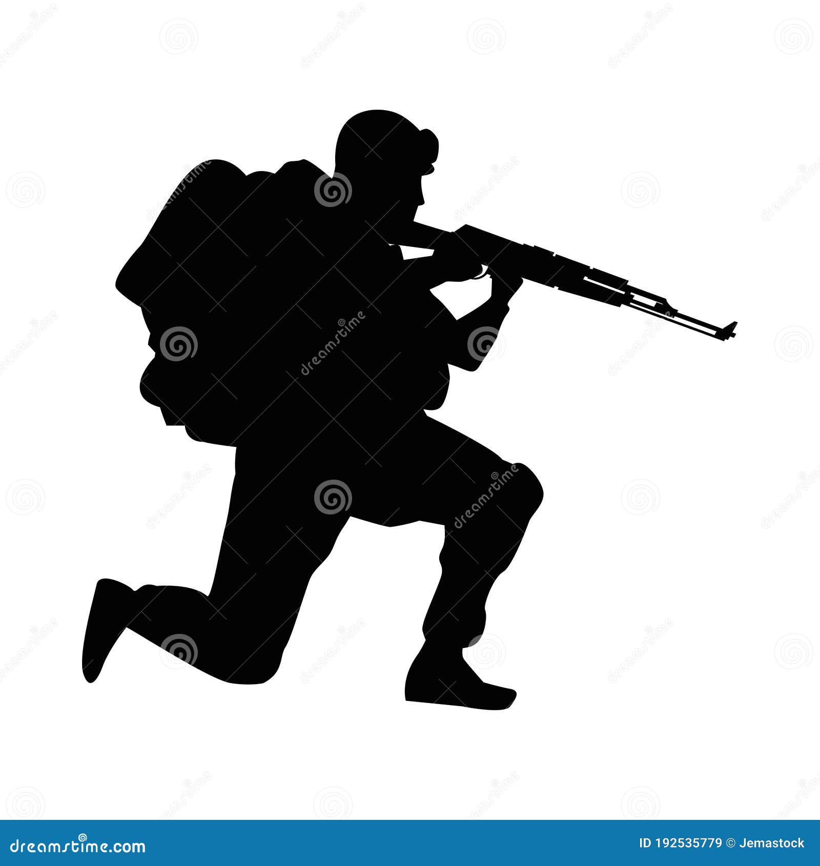 Rifle Silhouette Isolated On White Background Vector Hunting Shotgun