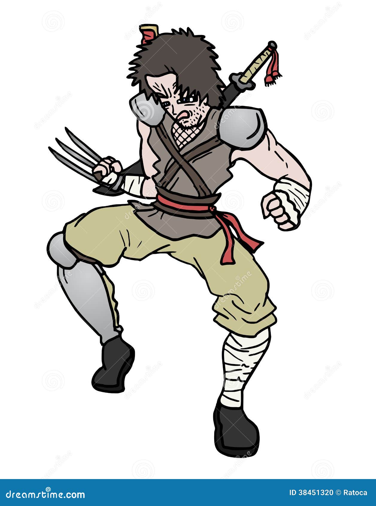 Soldier ninja stock vector. Illustration of sniper, samurai - 38451320