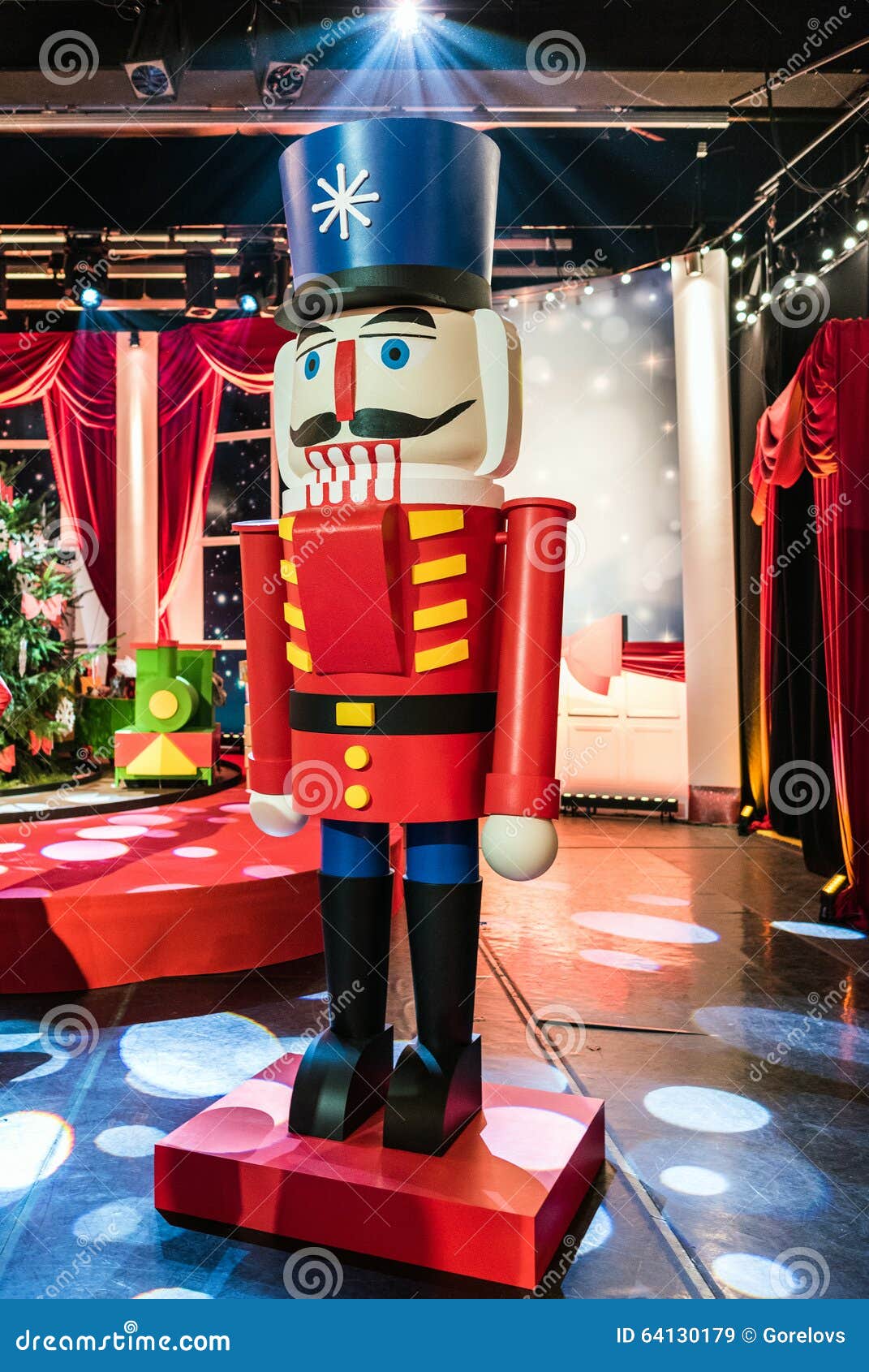 Soldier Nutcracker Statue Standing in Hall Stock Image - Image of ...