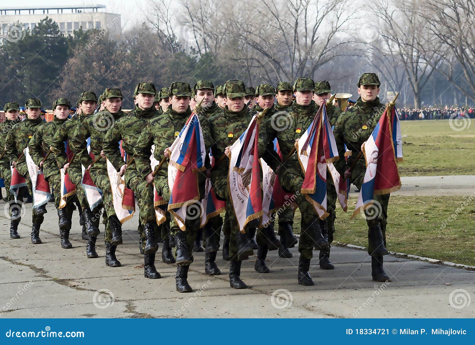 Soldier with Old Serbian Army Flags Editorial Photo - Image of assembly ...