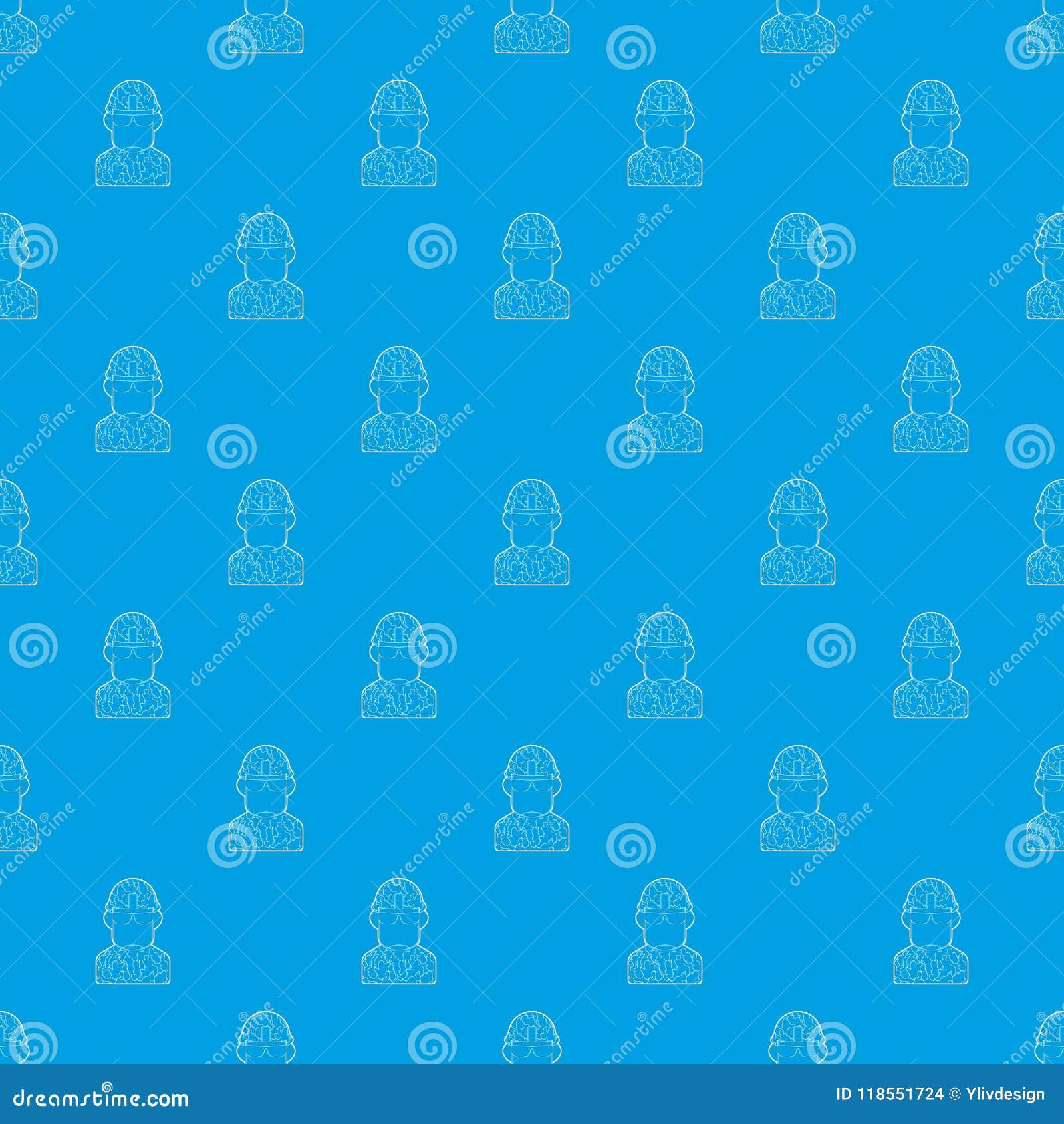 Soldier Pattern Vector Seamless Blue Stock Vector - Illustration of ...
