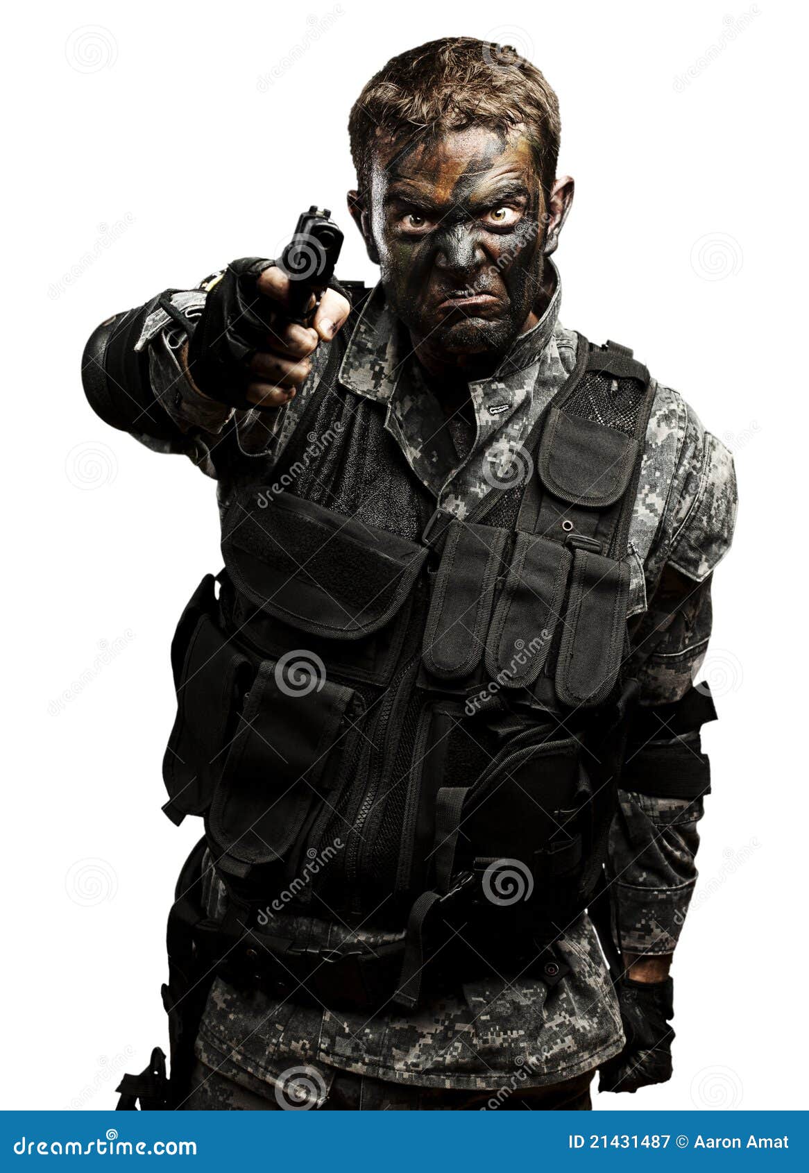 Soldier pointing stock image. Image of officer, equipped - 21431487