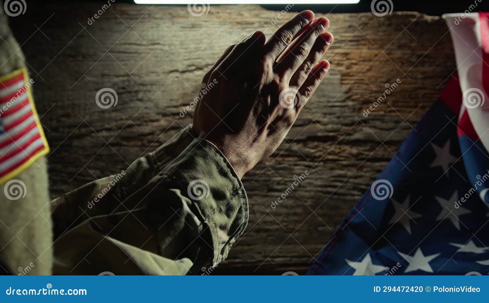Soldier Praying with Hands Folded on Veterans Day Stock Footage - Video ...