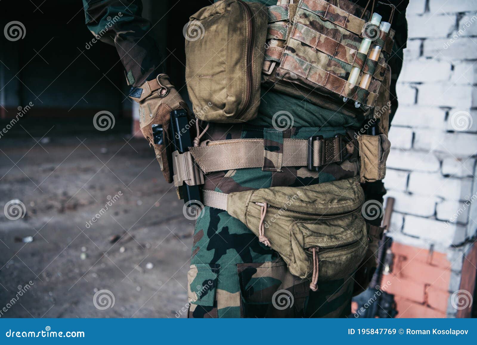 Soldier Preparing Tactical Gear for Action Battle Stock Image - Image ...