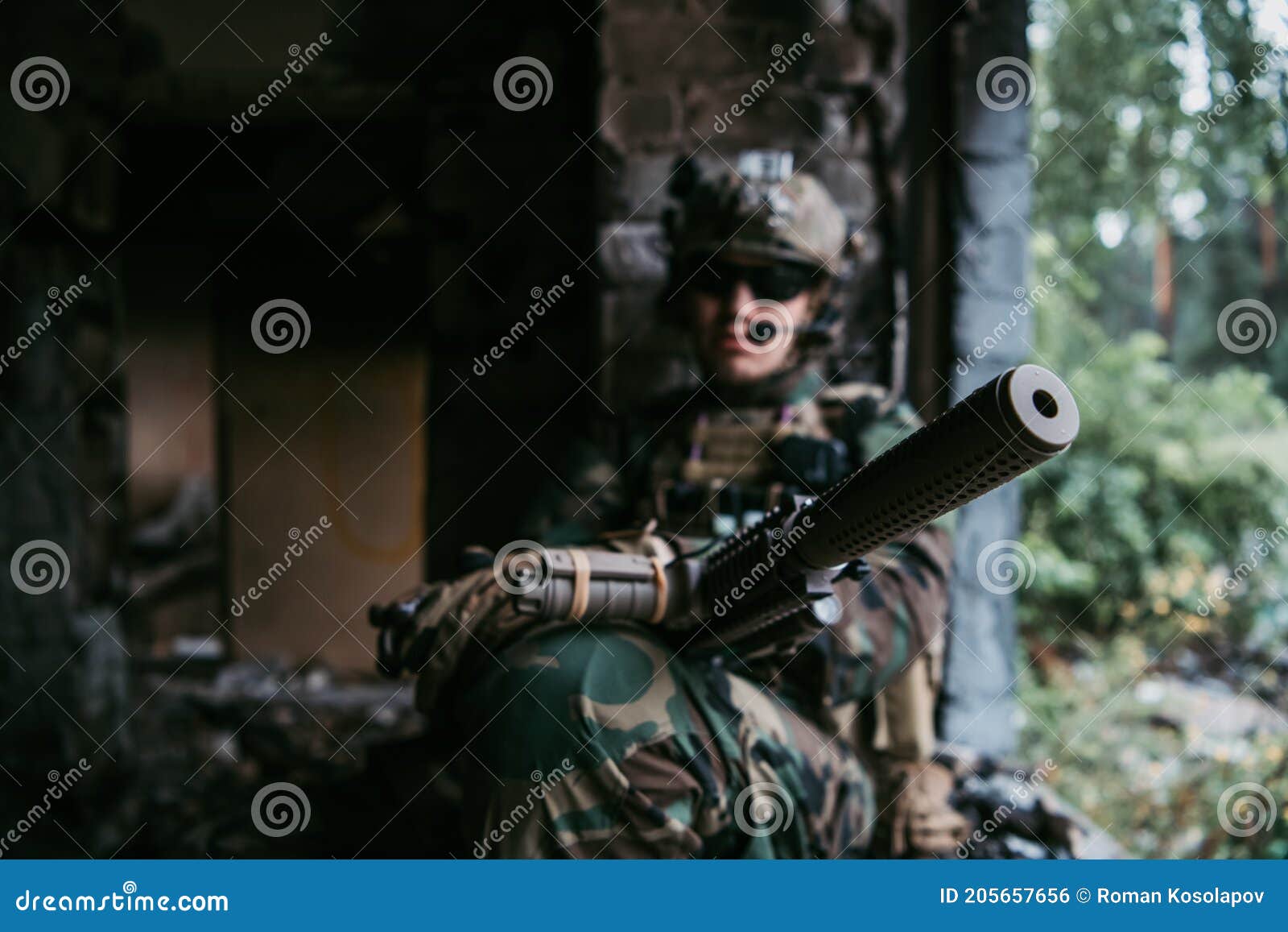 Soldier Preparing Tactical Gear for Action Battle Stock Photo - Image ...