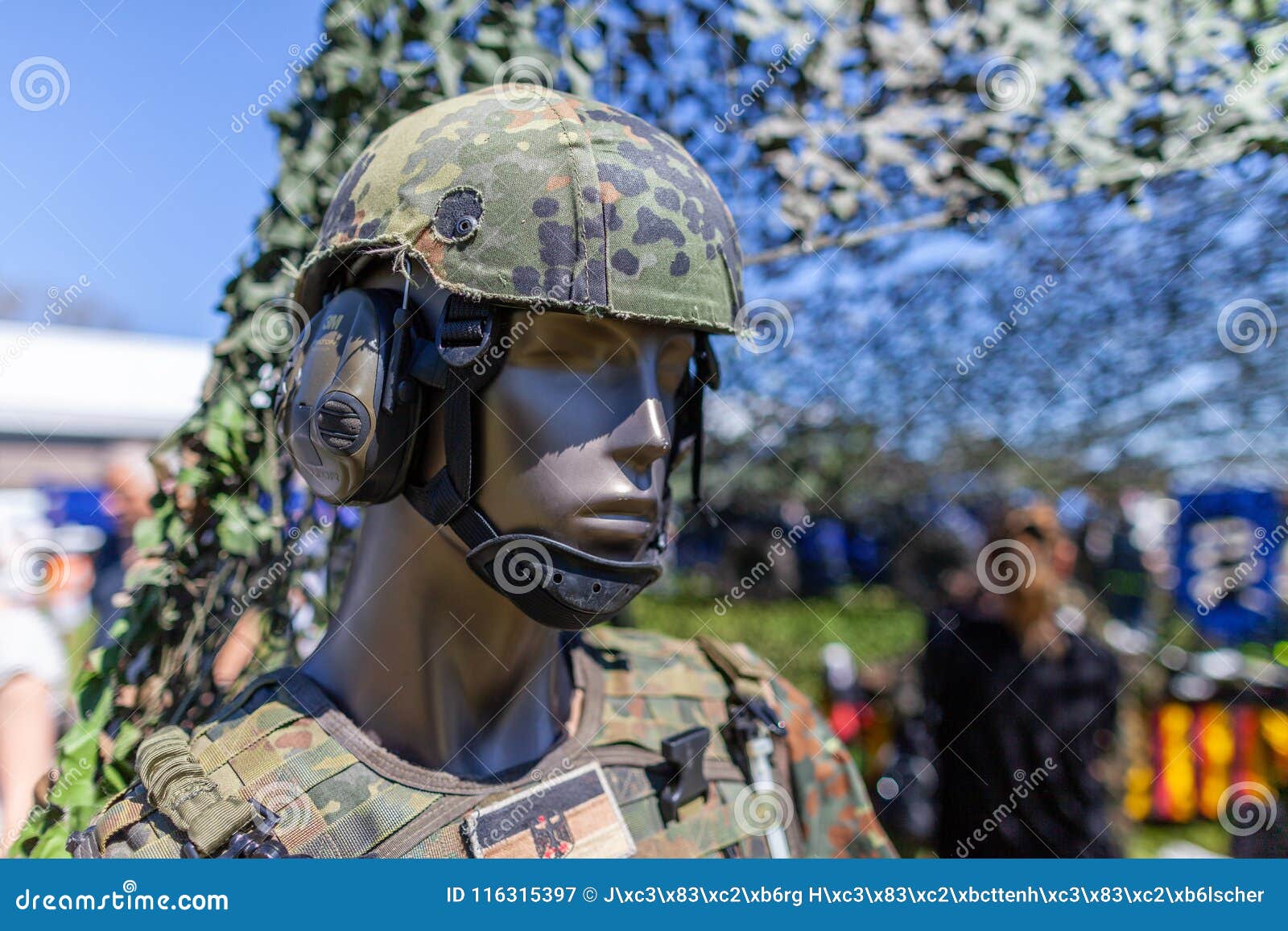 Soldier Protection Helmet on a Puppet Stock Image - Image of medic ...