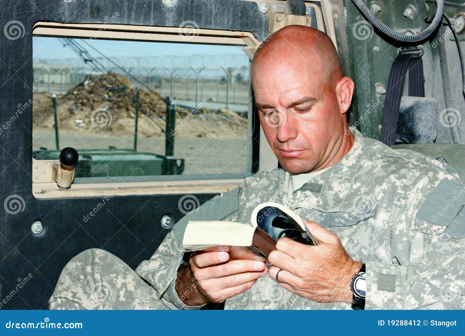 A soldier reading stock photo. Image of military, pages - 19288412