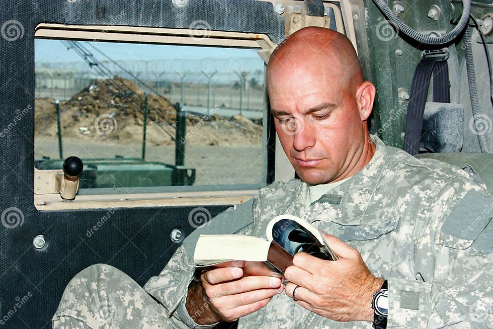 A soldier reading stock photo. Image of military, pages - 19288412