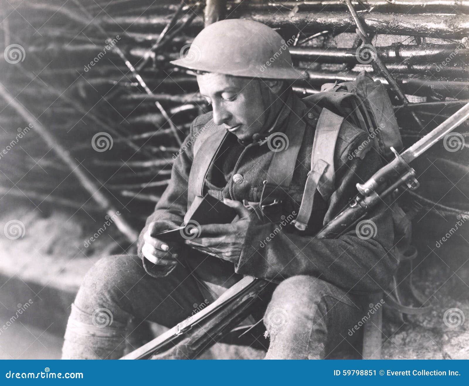 Soldier reading a book stock image. Image of bygone, forces - 59798851
