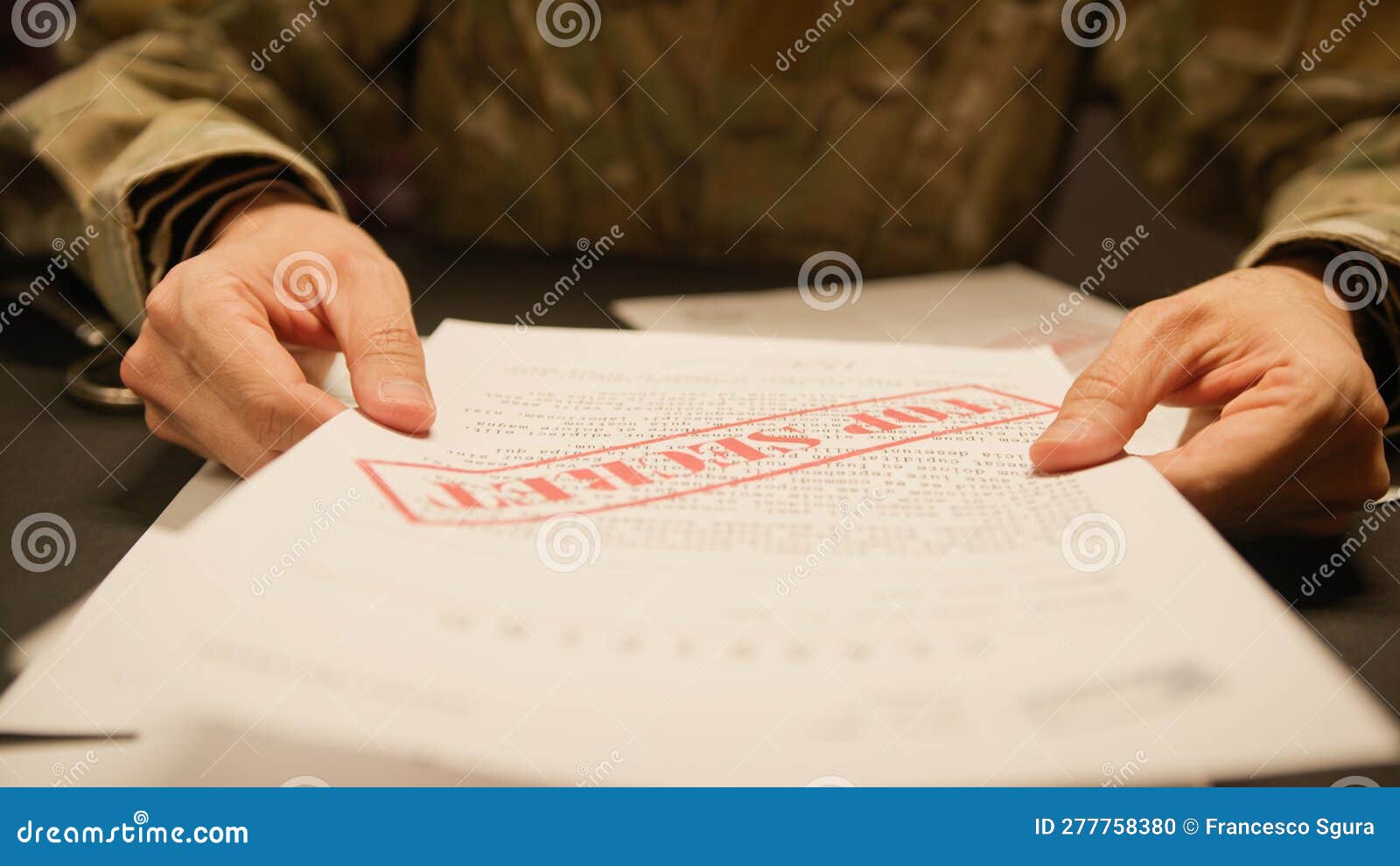 Soldier is Reading Classified Document Stock Photo - Image of military ...