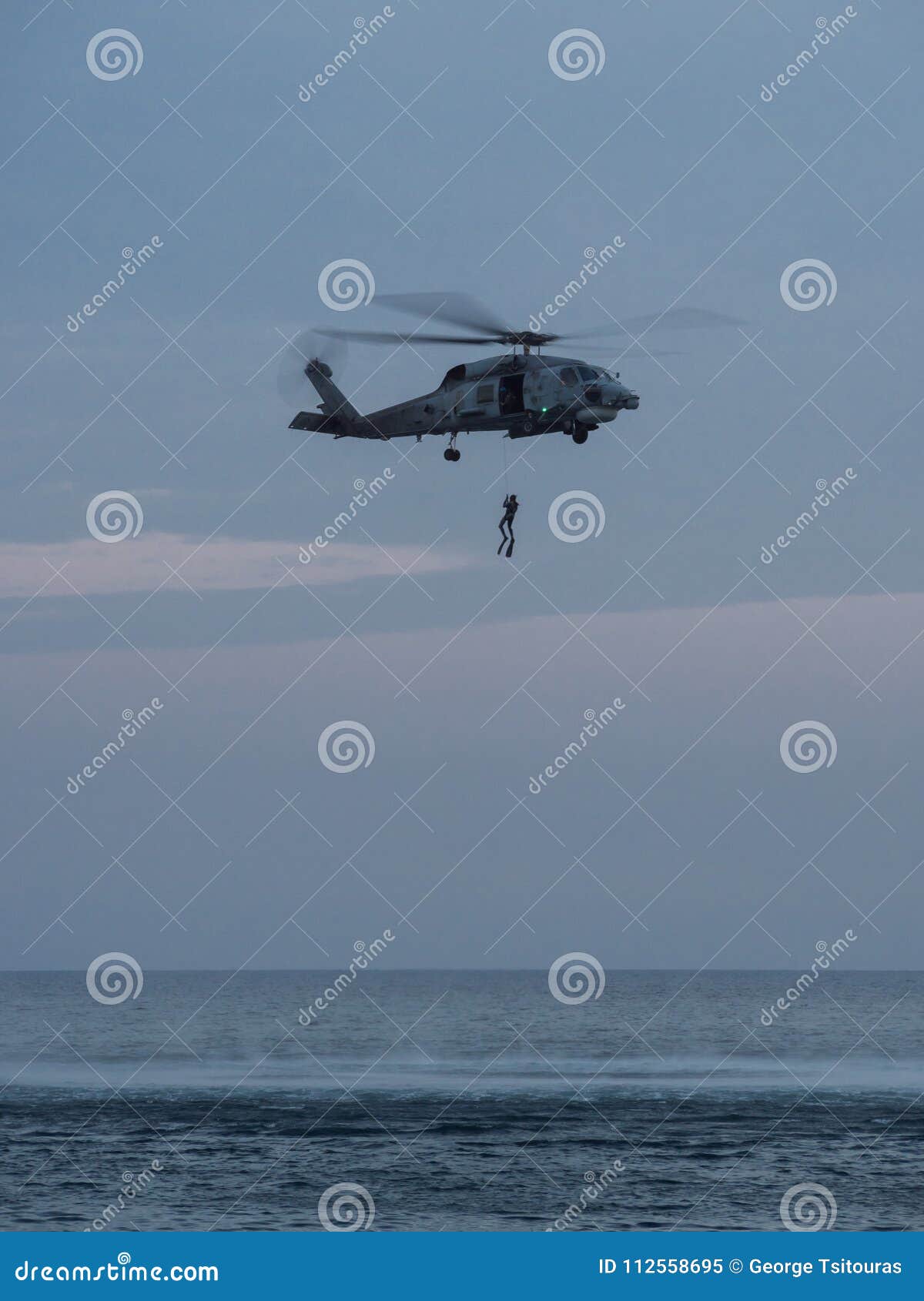 Soldier Rescue Demostration with a Helicopter Stock Image - Image of ...