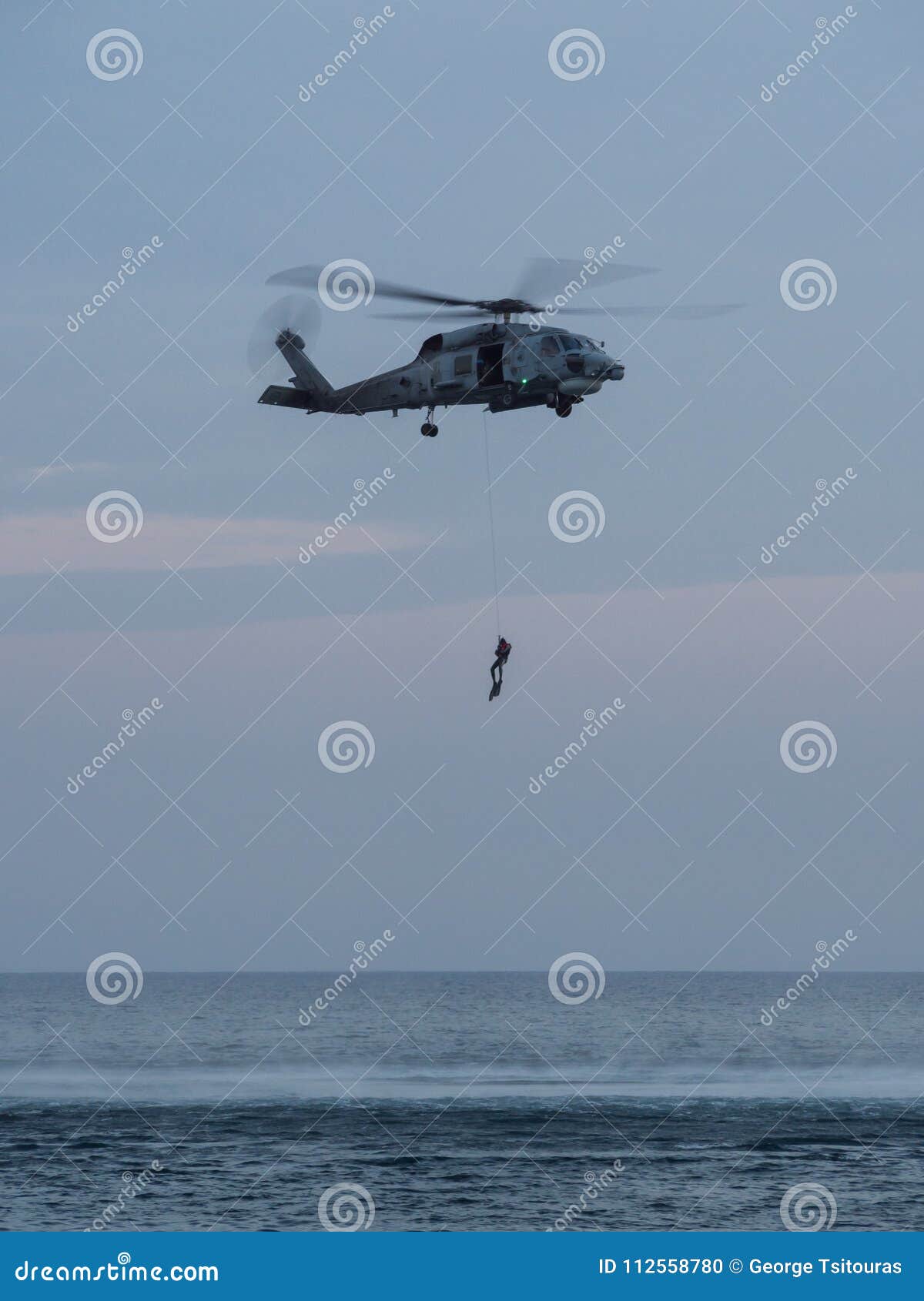 Soldier Rescue Demostration with a Helicopter Stock Photo - Image of ...