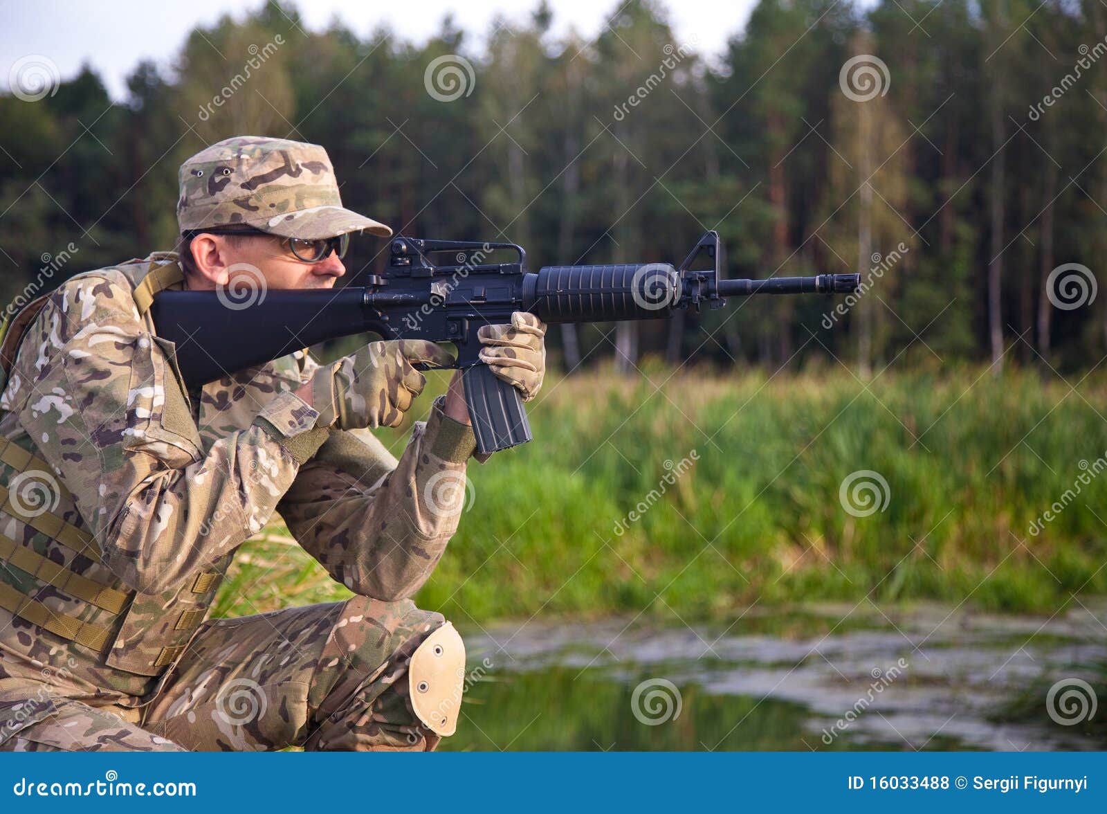 Soldier with a rifle stock photo. Image of afghanistan - 16033488