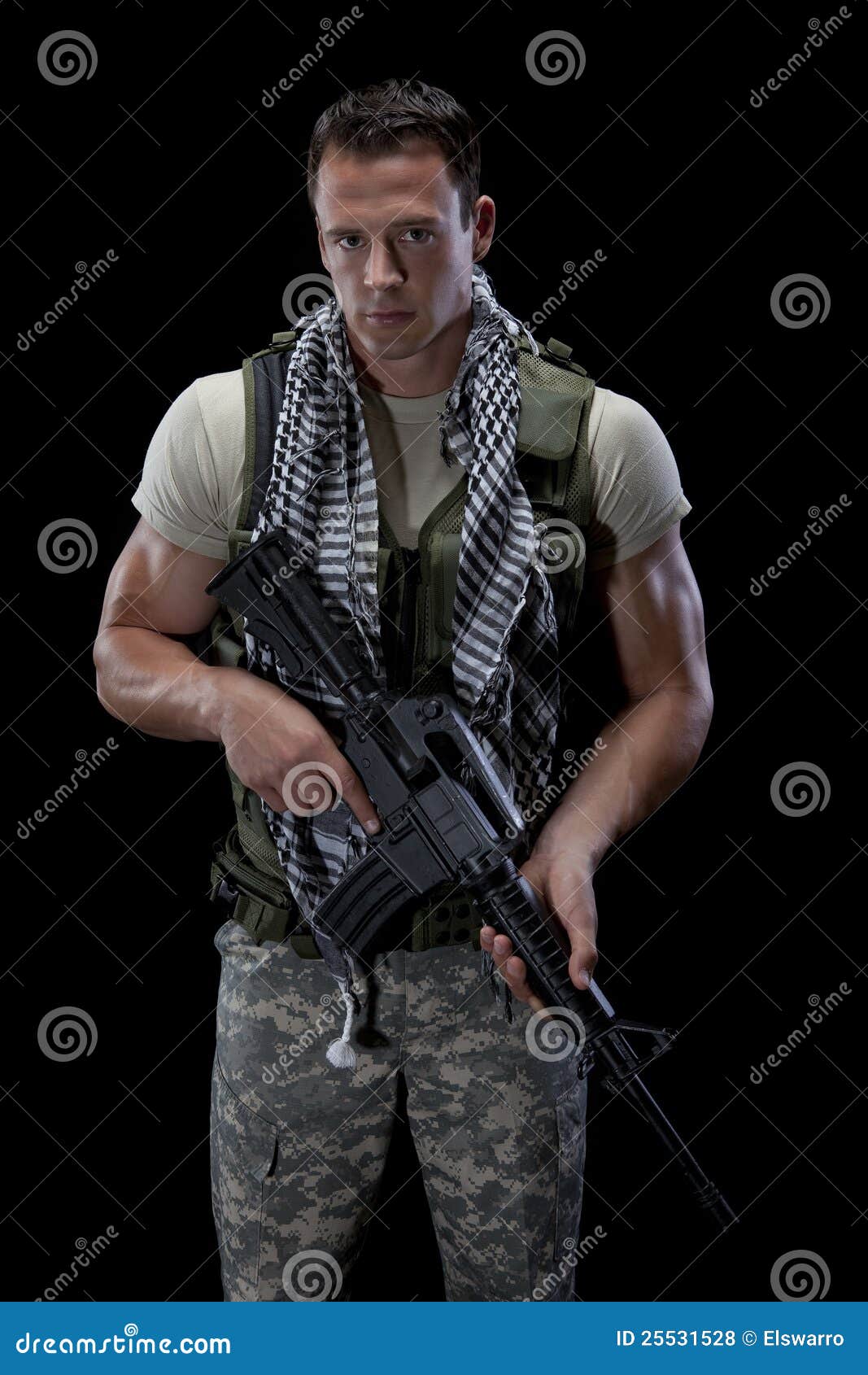 Soldier with Rifle stock photo. Image of athletic, infantry - 25531528
