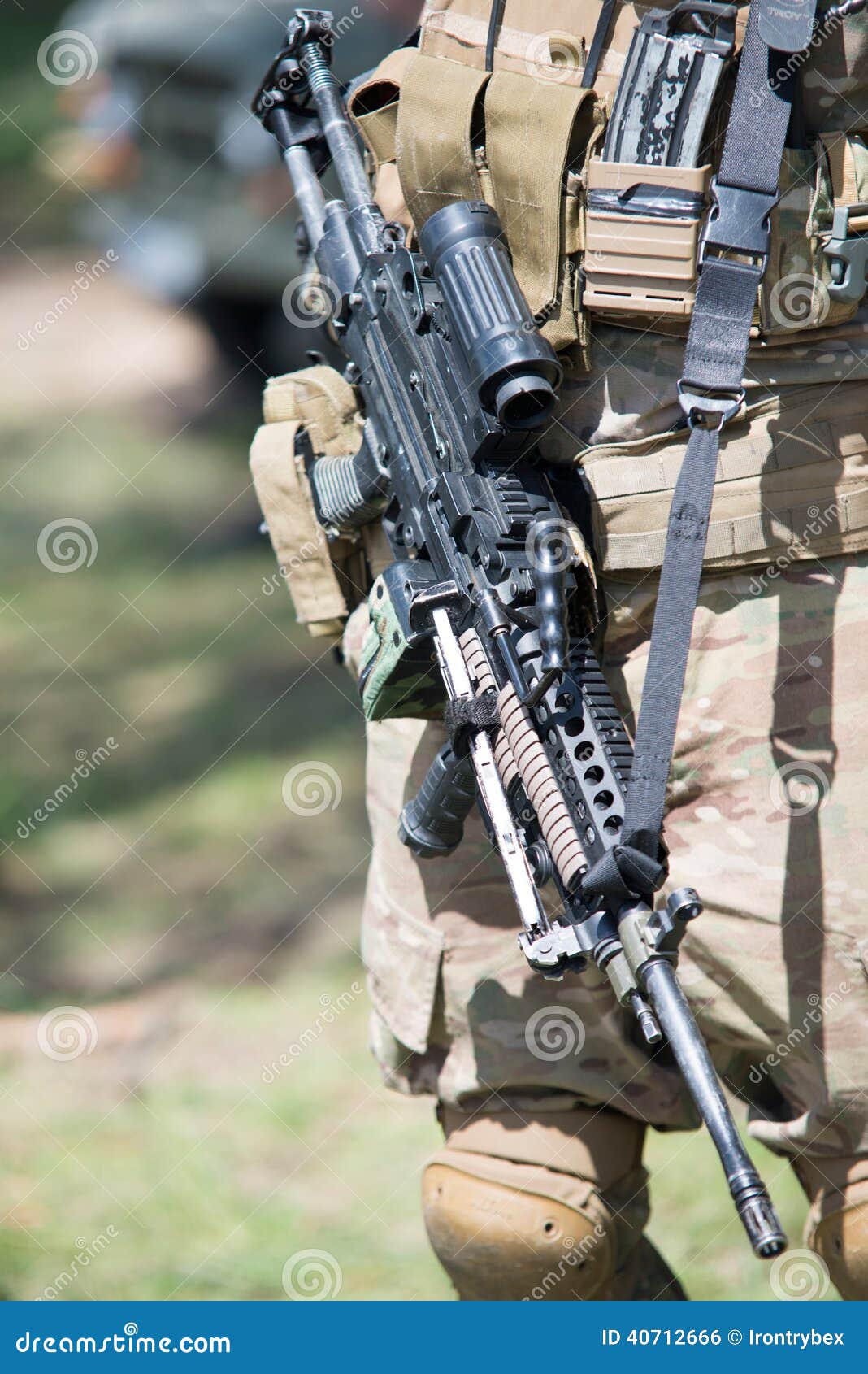 Soldier with rifle stock photo. Image of close, ranger - 40712666