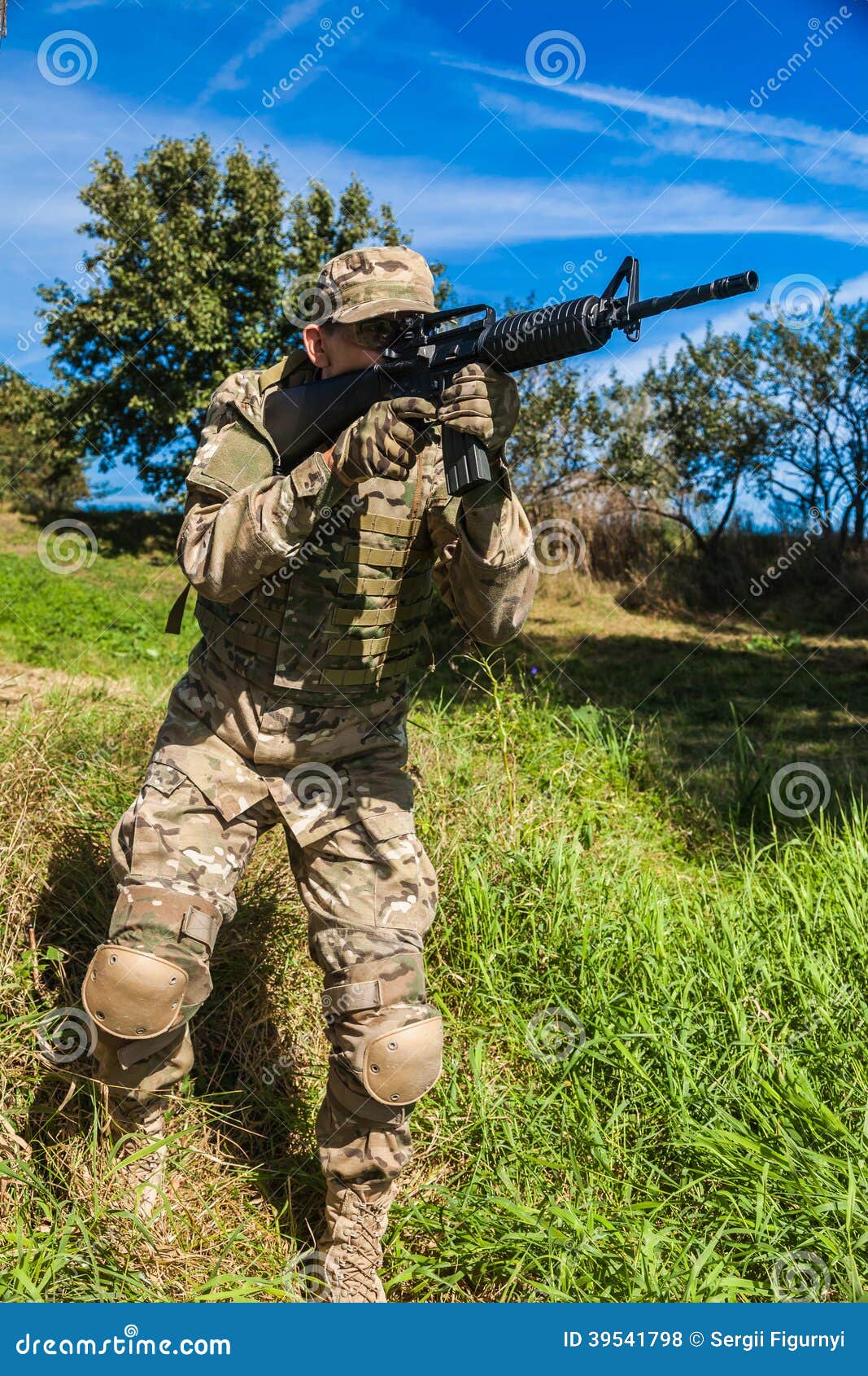 Soldier with a rifle stock photo. Image of army, bulletproof - 39541798