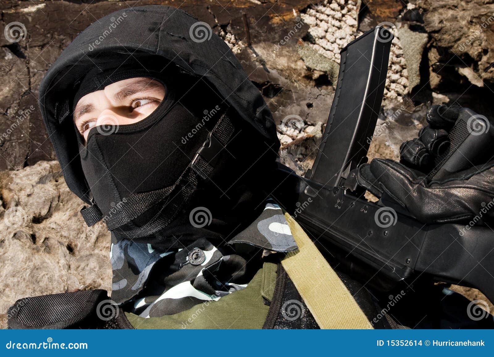 Soldier with a Rifle on Guard Stock Photo - Image of ammunition ...
