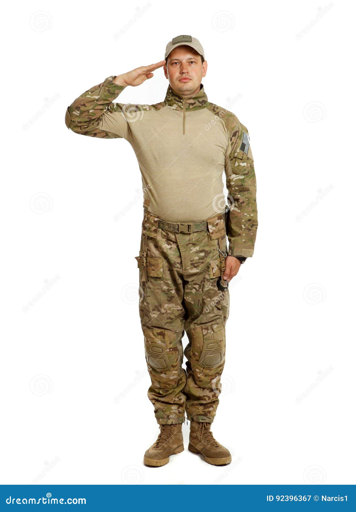 Soldier with Rifle Isolated on White Background Stock Image - Image of ...