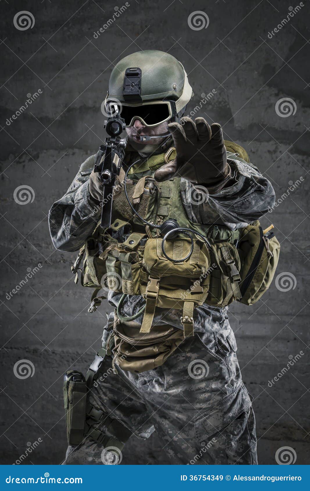 Soldier with Rifle and Mask Stock Image - Image of force, defense: 36754349