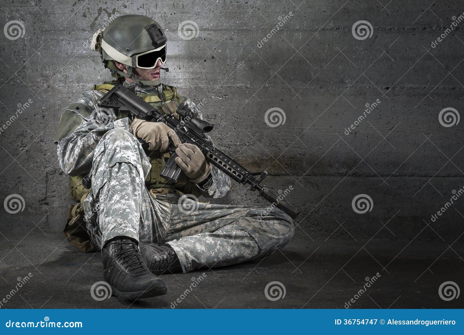 Soldier with Rifle and Mask Stock Image - Image of military, infantry ...