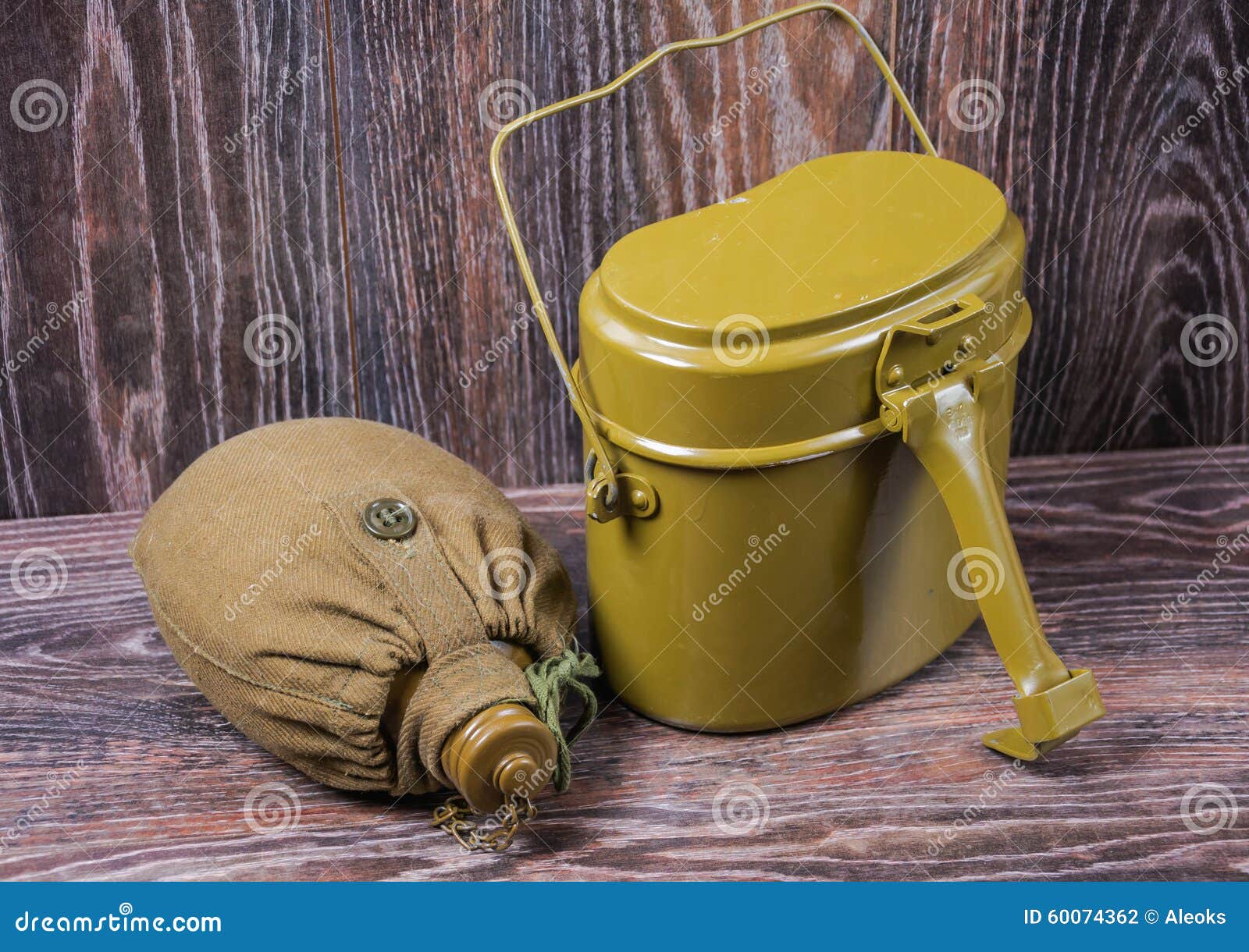 Soldier s flask and pot stock photo. Image of unbreakable - 60074362