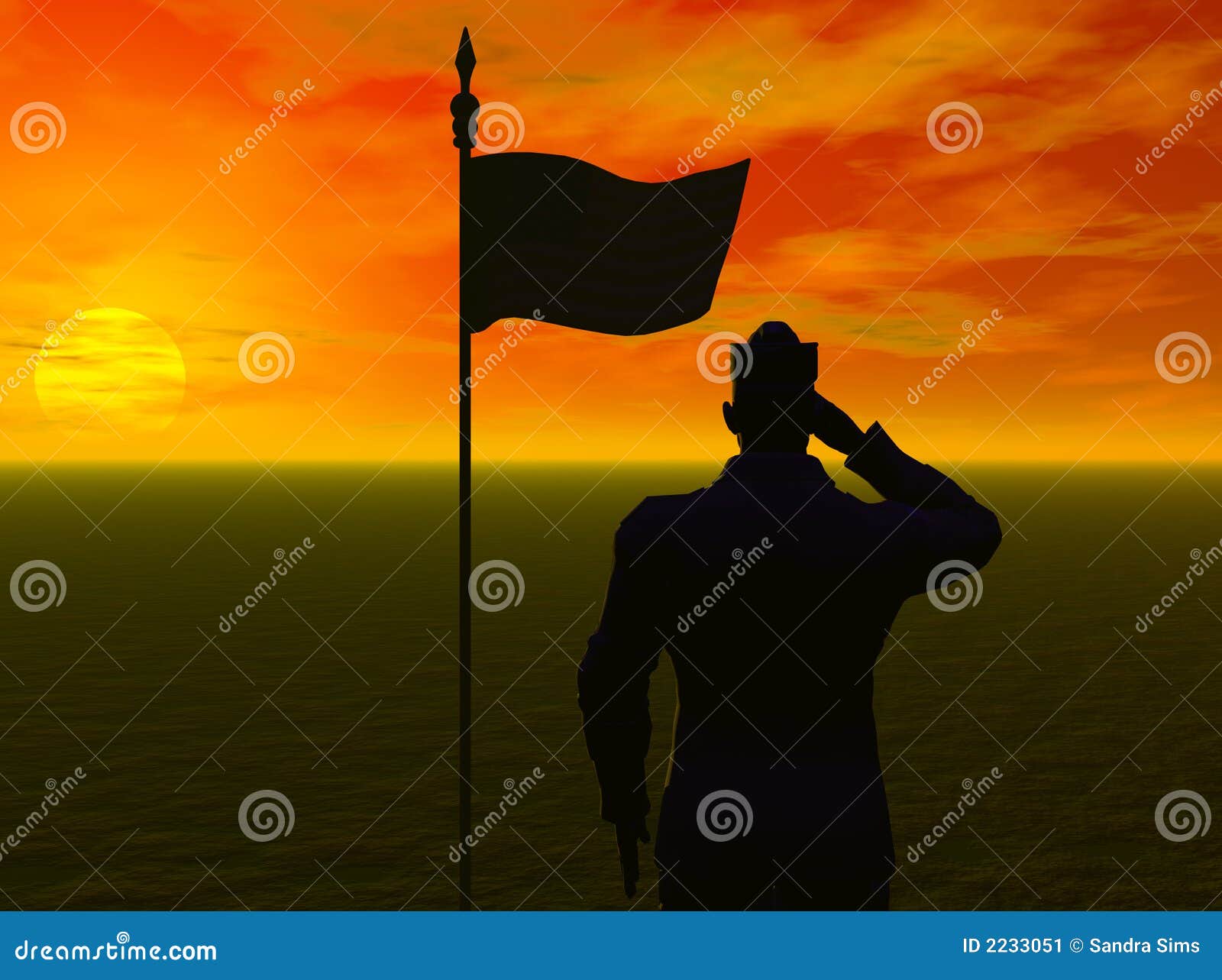 Soldier s Salute stock illustration. Illustration of sunsets - 2233051