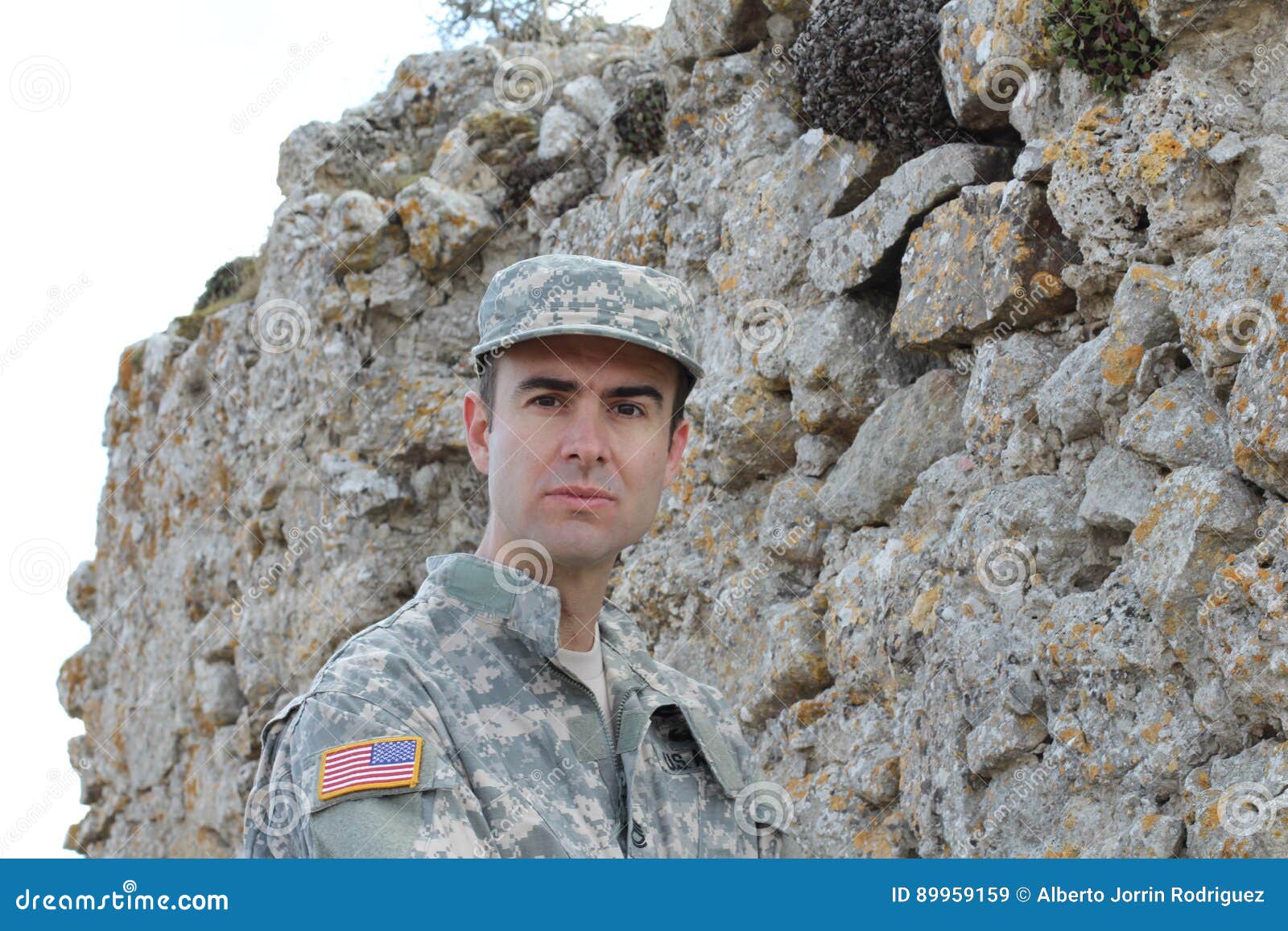 Soldier with a Serious Expression Portrait Stock Image - Image of ...