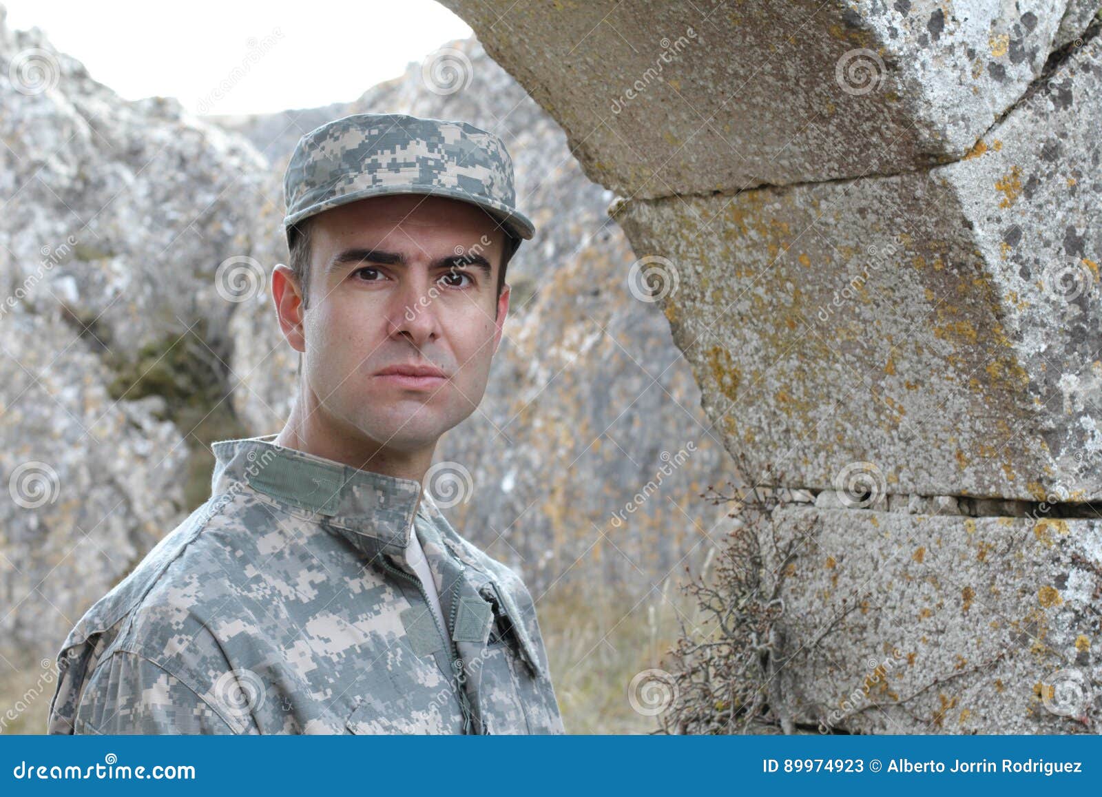 Soldier with a Serious Expression Portrait Stock Image - Image of pain ...
