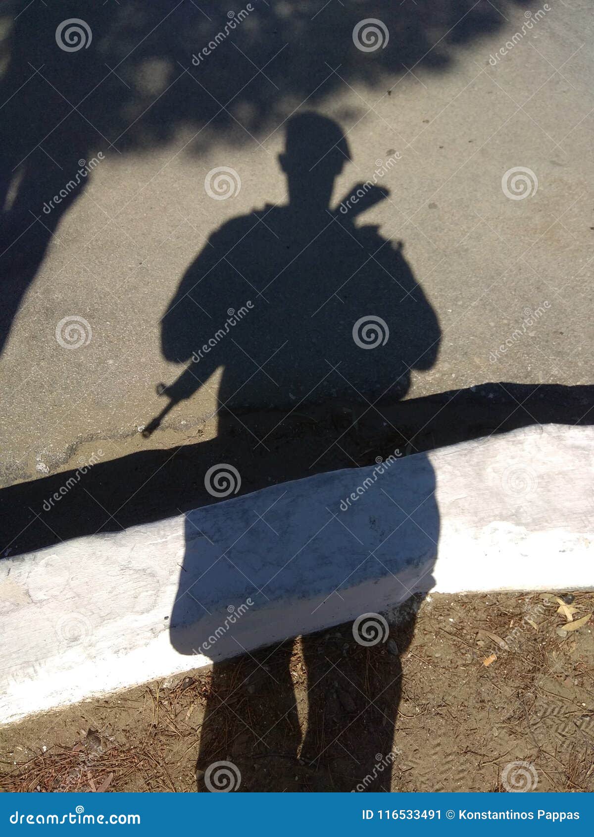 Soldier Shadow with Rifle Weapon Doing Guard Duty Stock Image - Image ...