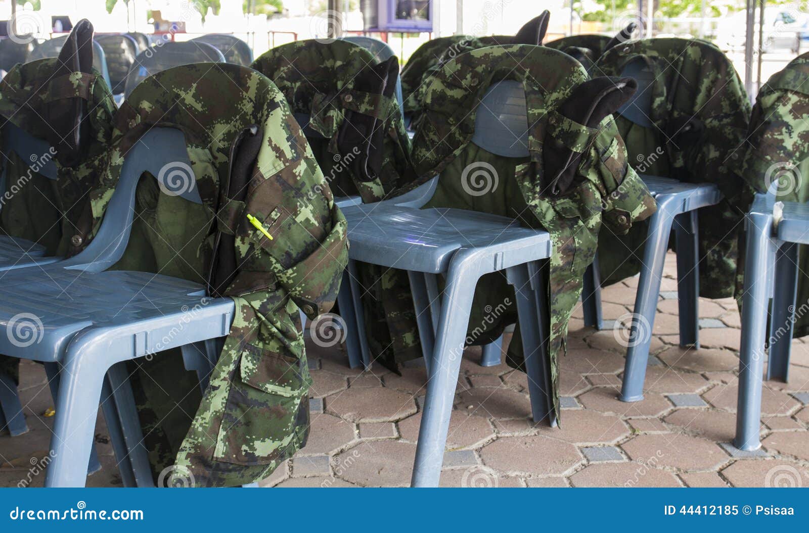 Soldier Shirt Lean on Chair Stock Image - Image of force, fashion: 44412185