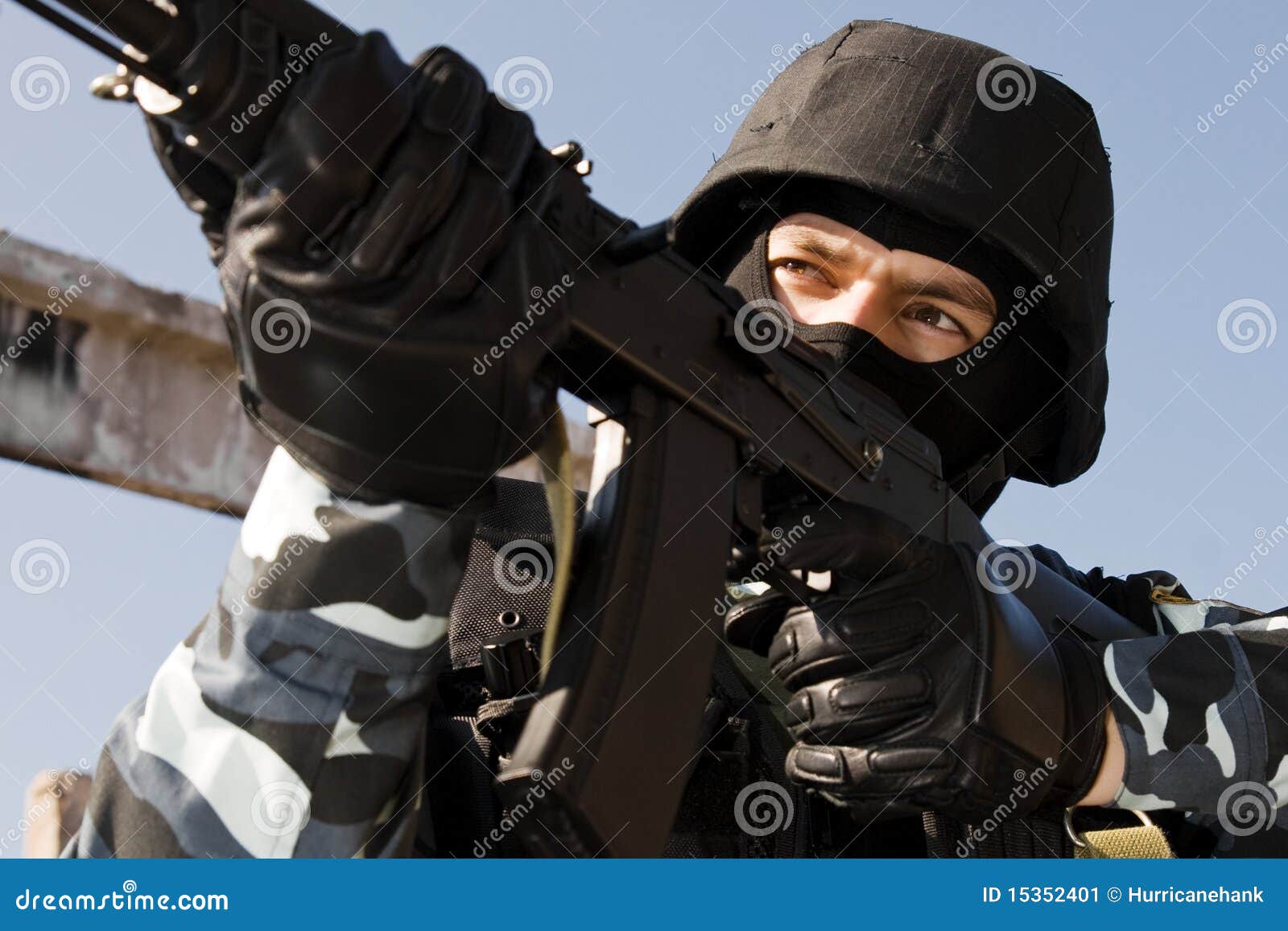 Soldier Shooting with a Gun Stock Image - Image of forces, aiming: 15352401