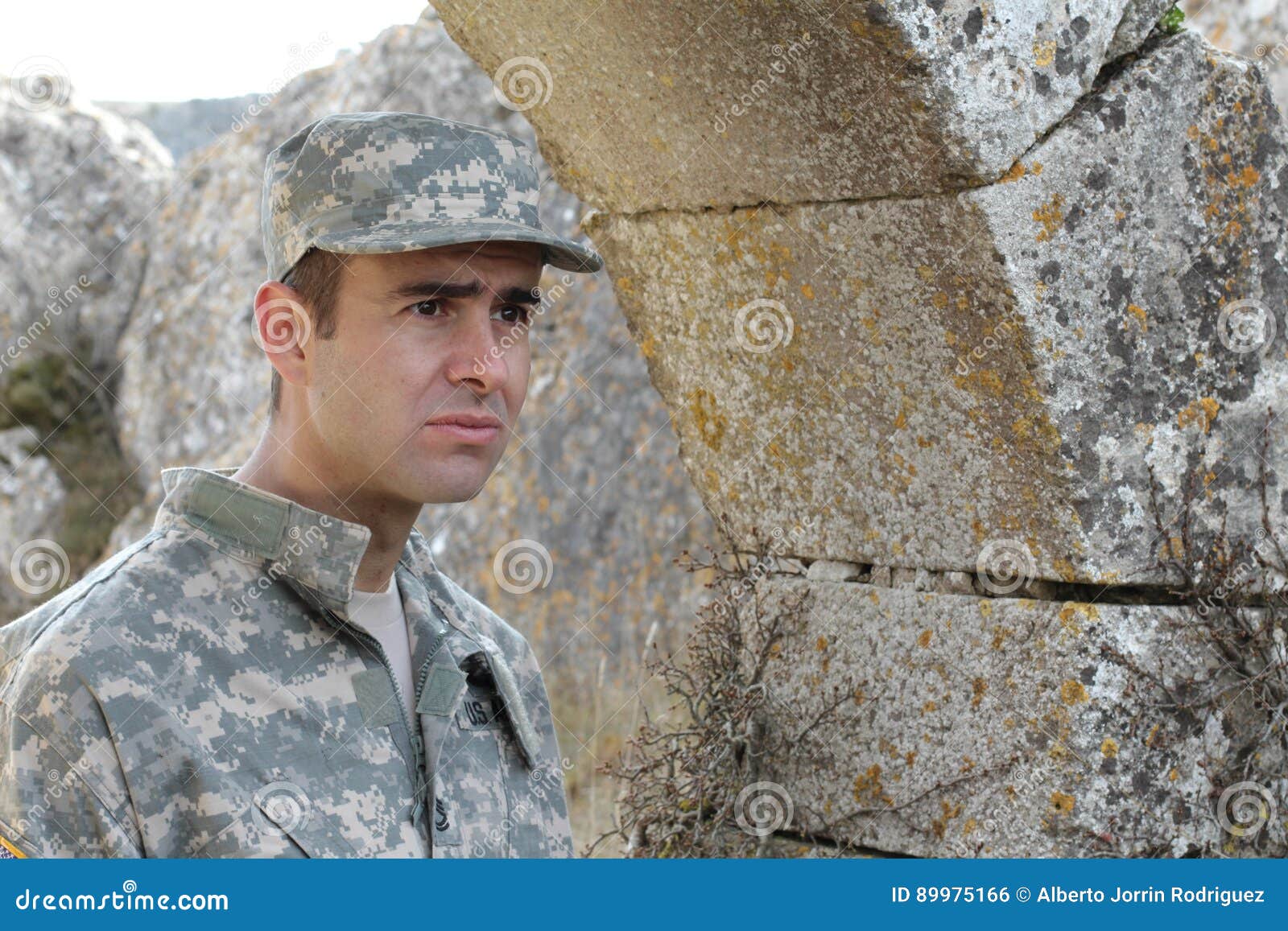 Soldier Showing Fear in the Batter Field Stock Photo - Image of ...
