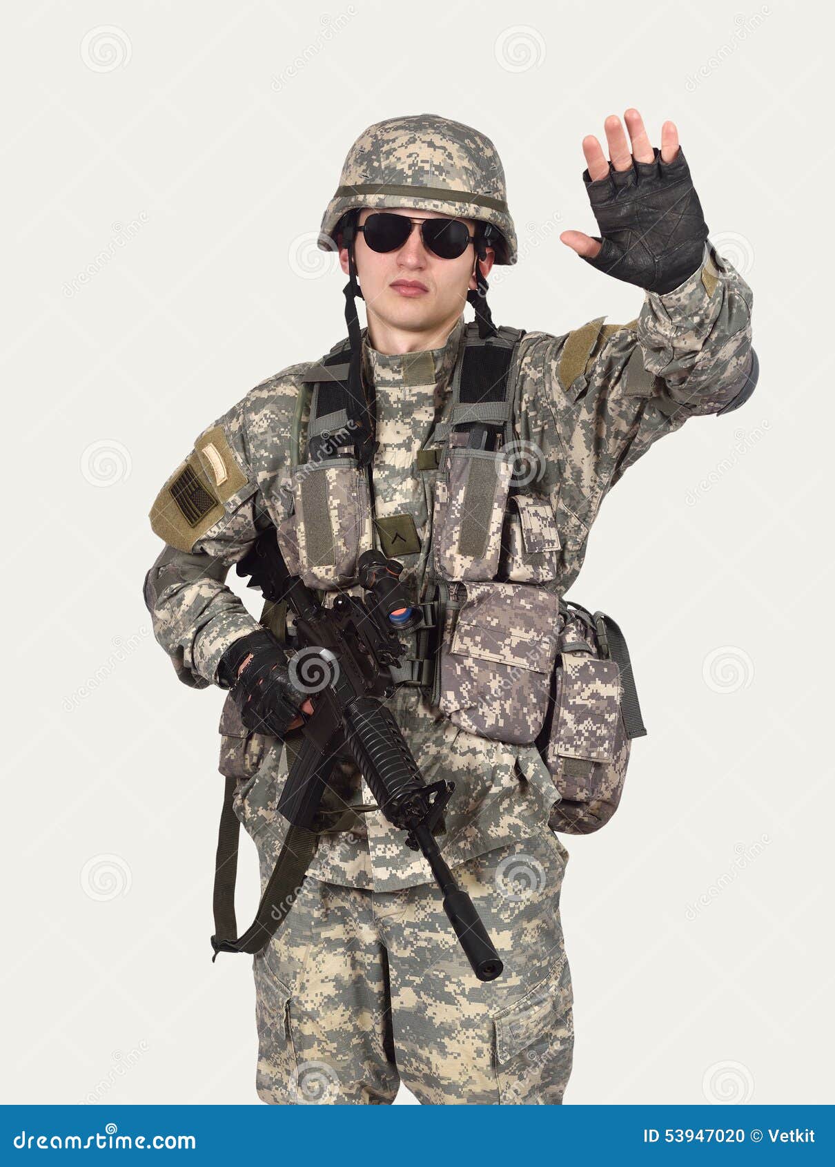 Soldier Showing Stop Symbol Stock Photo - Image of sergeant ...