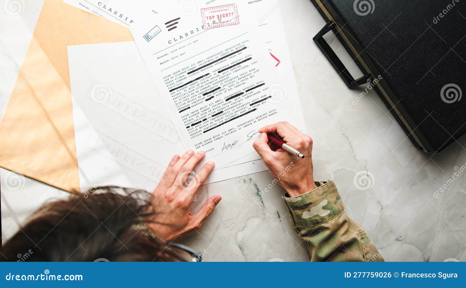 Soldier Sign Top Secret Document Stock Photo - Image of confidential ...