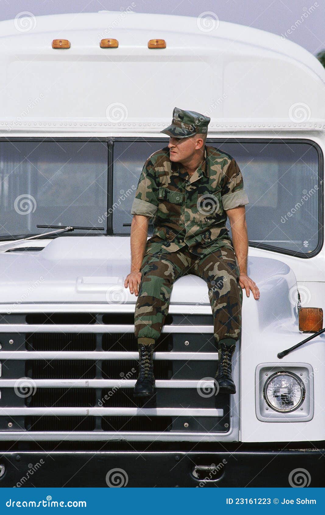 Soldier Sitting on Military Bus Editorial Stock Photo - Image of ...