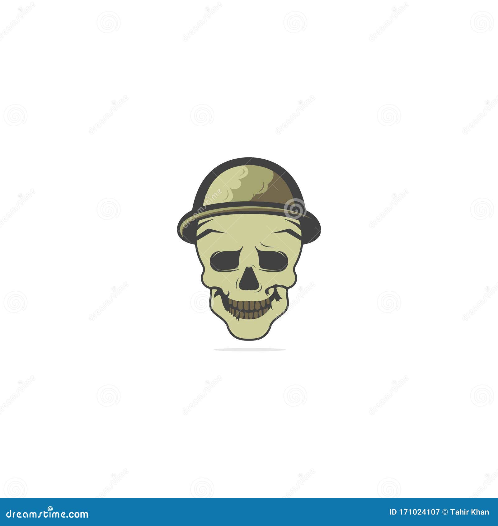 Skull in Soldier Helmet Vector Logo Design. Stock Vector - Illustration ...