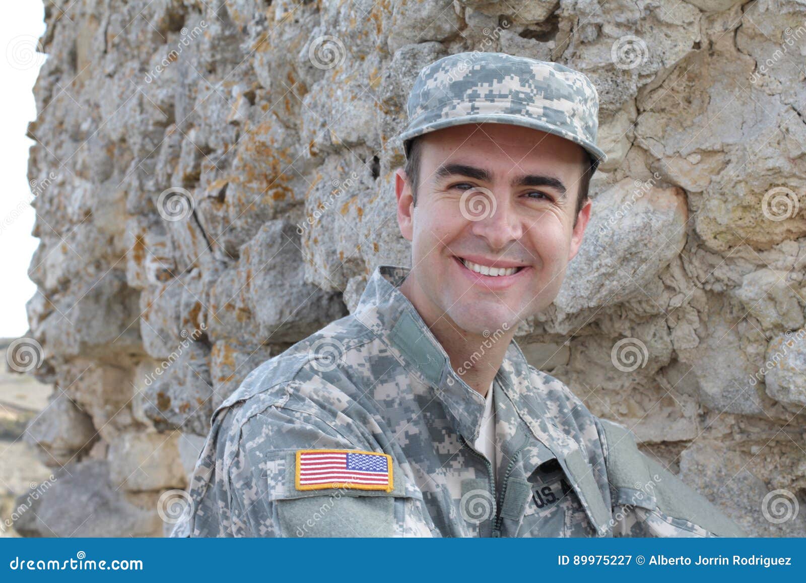 Soldier Smiling and Laughing in the Battle Field Stock Image - Image of ...